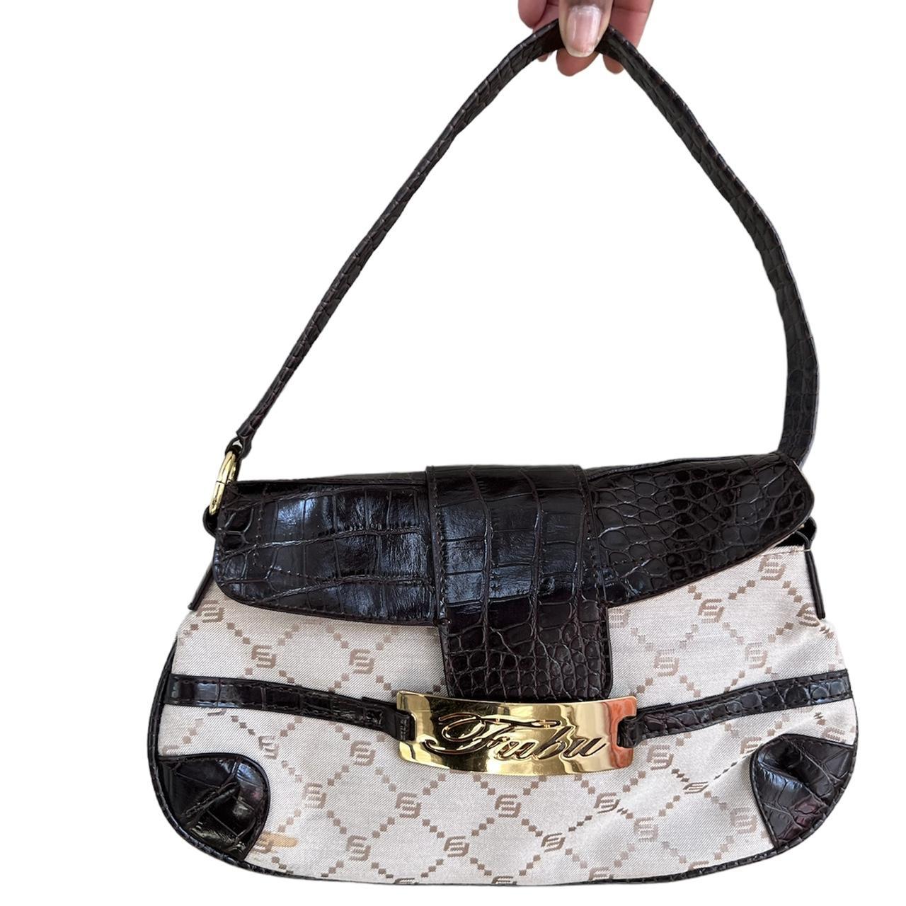 vintage FUBU + shoulder bag #brown #bag #fall... - Depop
