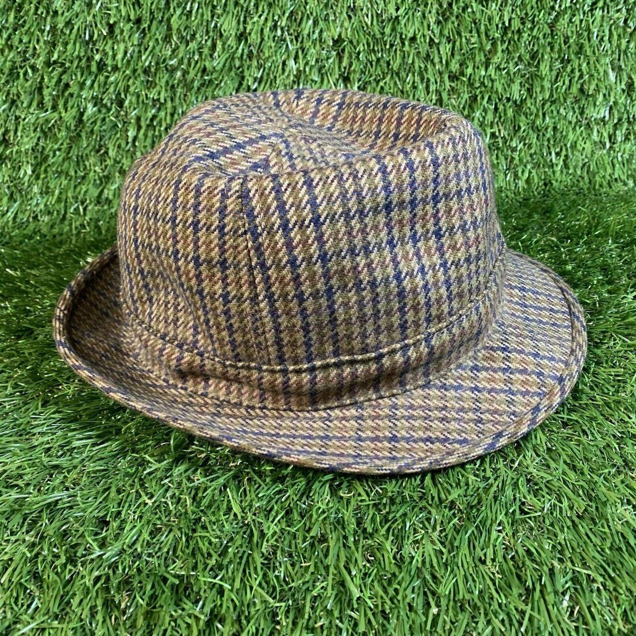 M&S St Michael VINTAGE Tweed Brown Grey Trilby Hat... - Depop