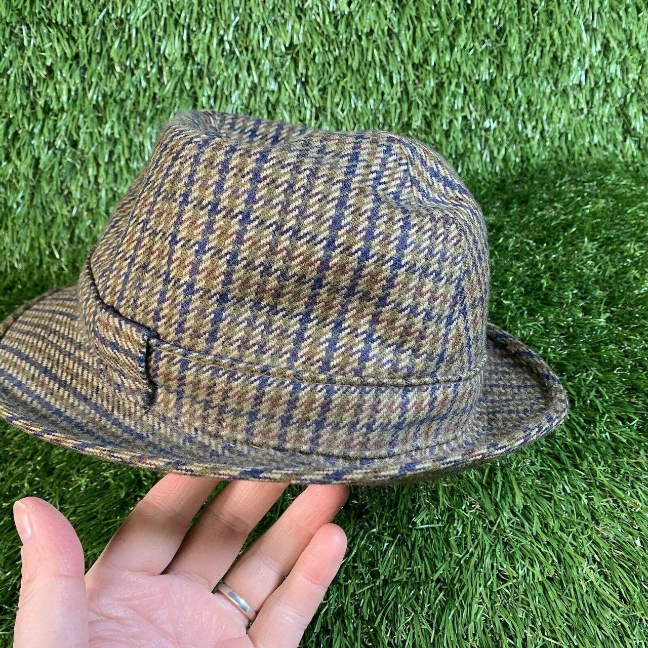 M&S St Michael VINTAGE Tweed Brown Grey Trilby Hat... - Depop