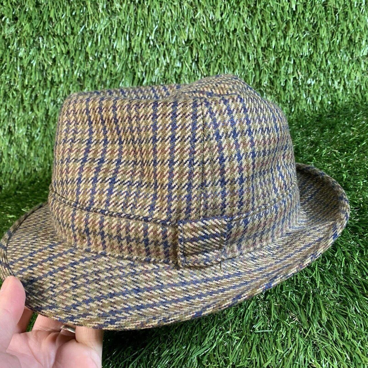 M&S St Michael VINTAGE Tweed Brown Grey Trilby Hat... - Depop