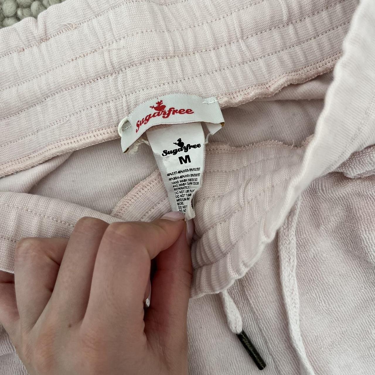 Sugarfree baby pink terry towelling flare tracksuit... - Depop