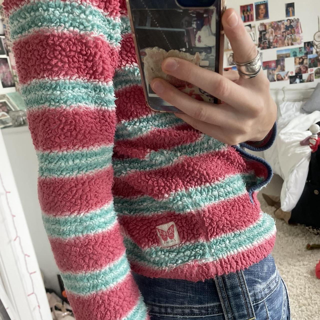 stripe fat face fleece pink and blue 3/4 zip 🪬 Seen... - Depop