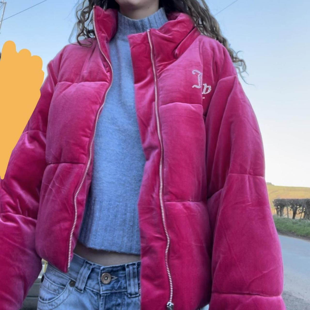 Juicy couture red velvet puffer jacket Comes with... - Depop