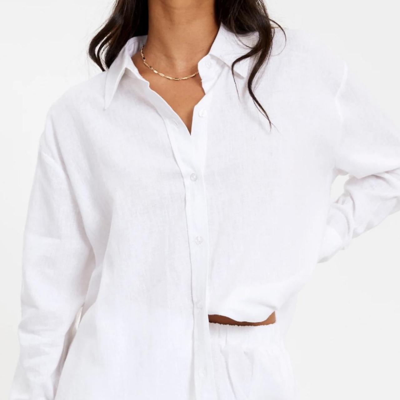 Glassons Linen Long Sleeve Shirt Size US 6 (fits... - Depop