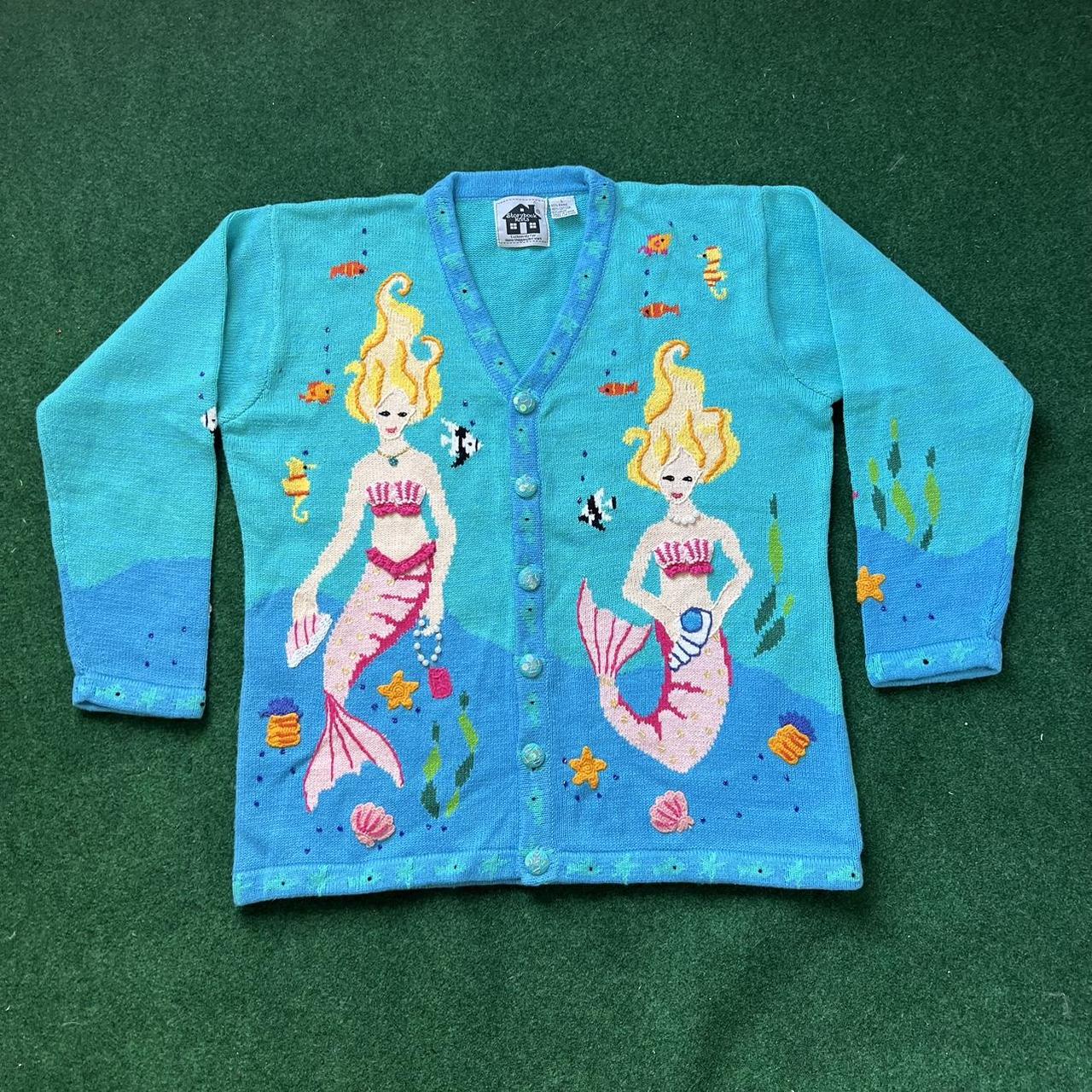 Storybook Knits Mermaid Cardigan Sweater Sz L Pit... - Depop