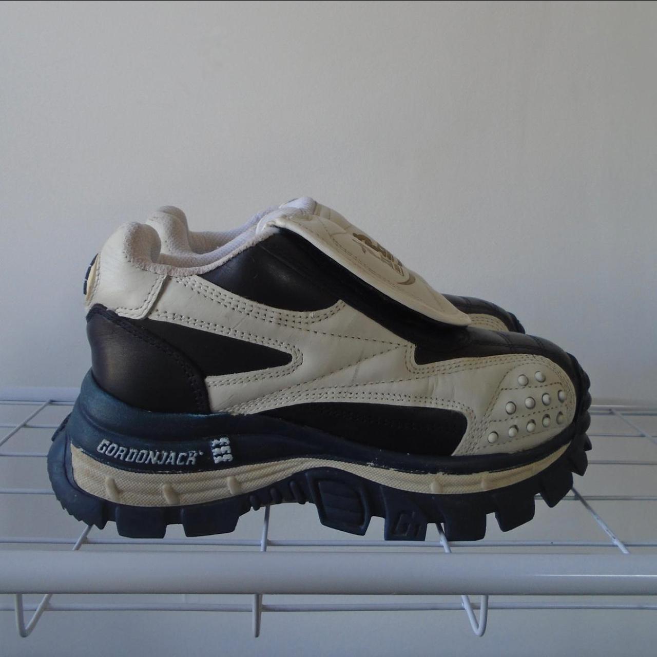Vintage 90s platform Gordon Jack shoe/boots in navy... - Depop