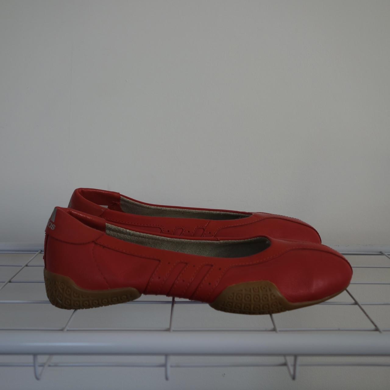 2000s Adidas ballet flat in red. Size UK 5.... - Depop