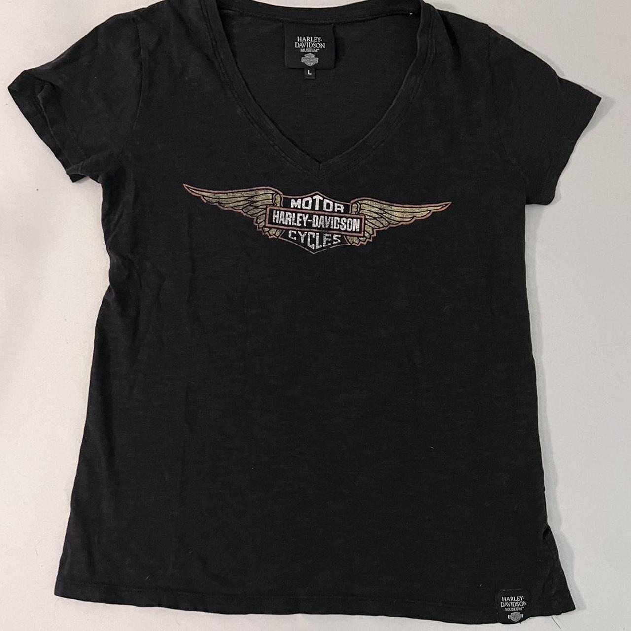 Harley Davidson Womens V Neck Size large Minor... - Depop