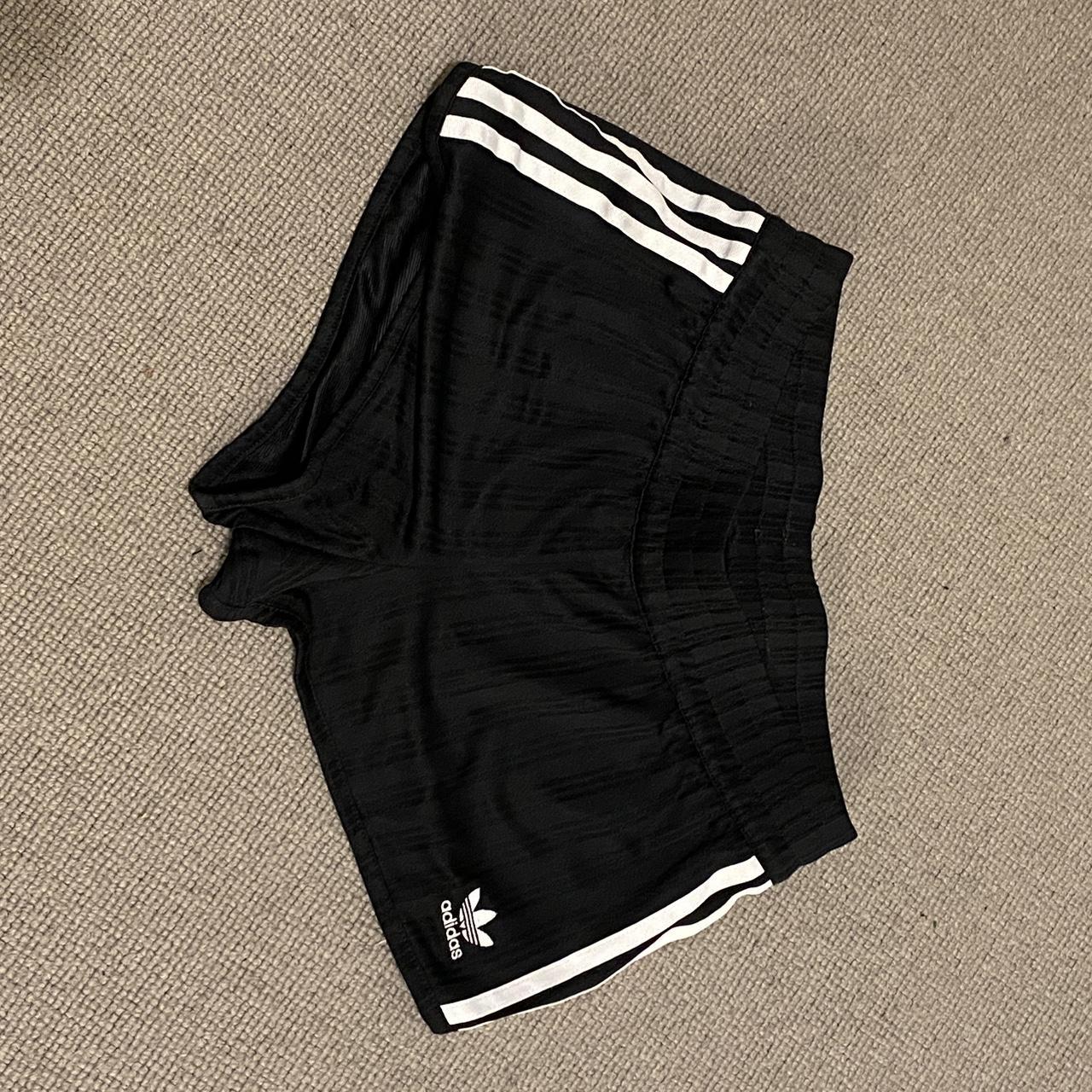 Low waisted black adidas shorts Vintage Satin... - Depop