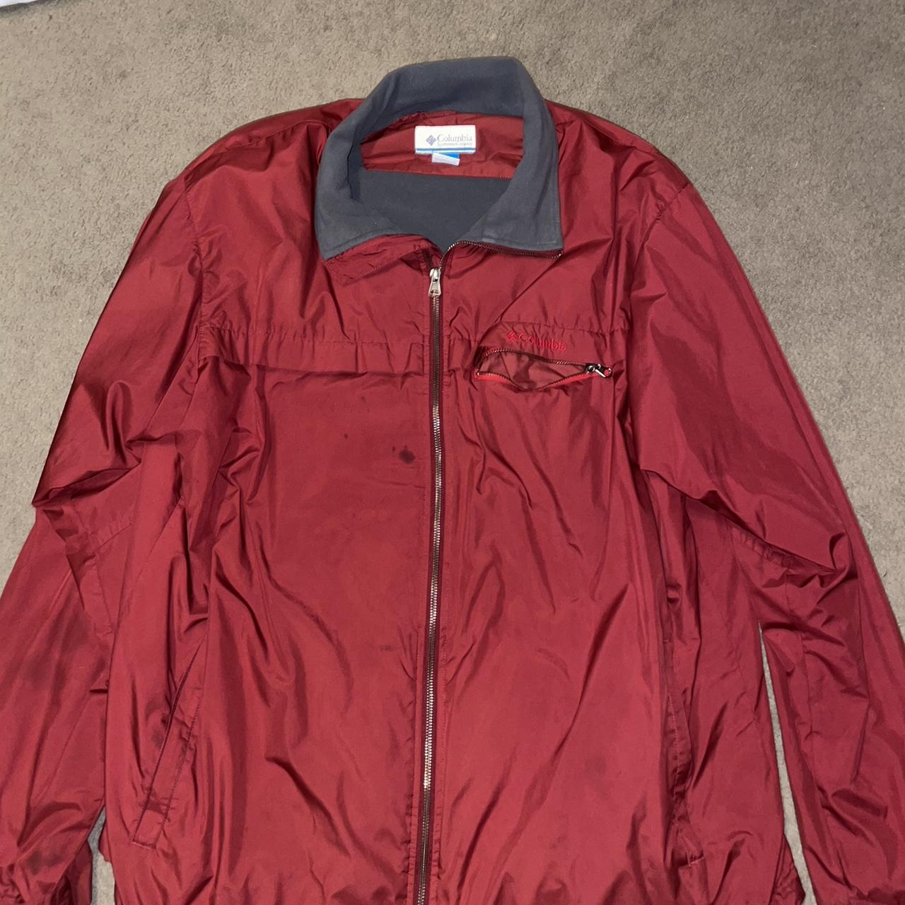Red Columbia windbreaker jacket - Depop