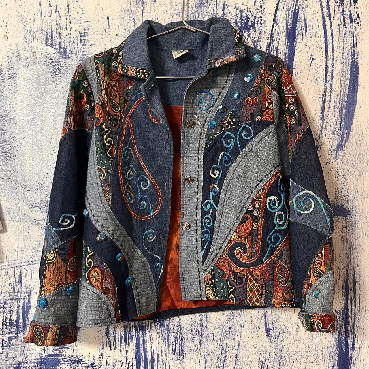Vintage woman’s embroidered indie jacket Condition... - Depop