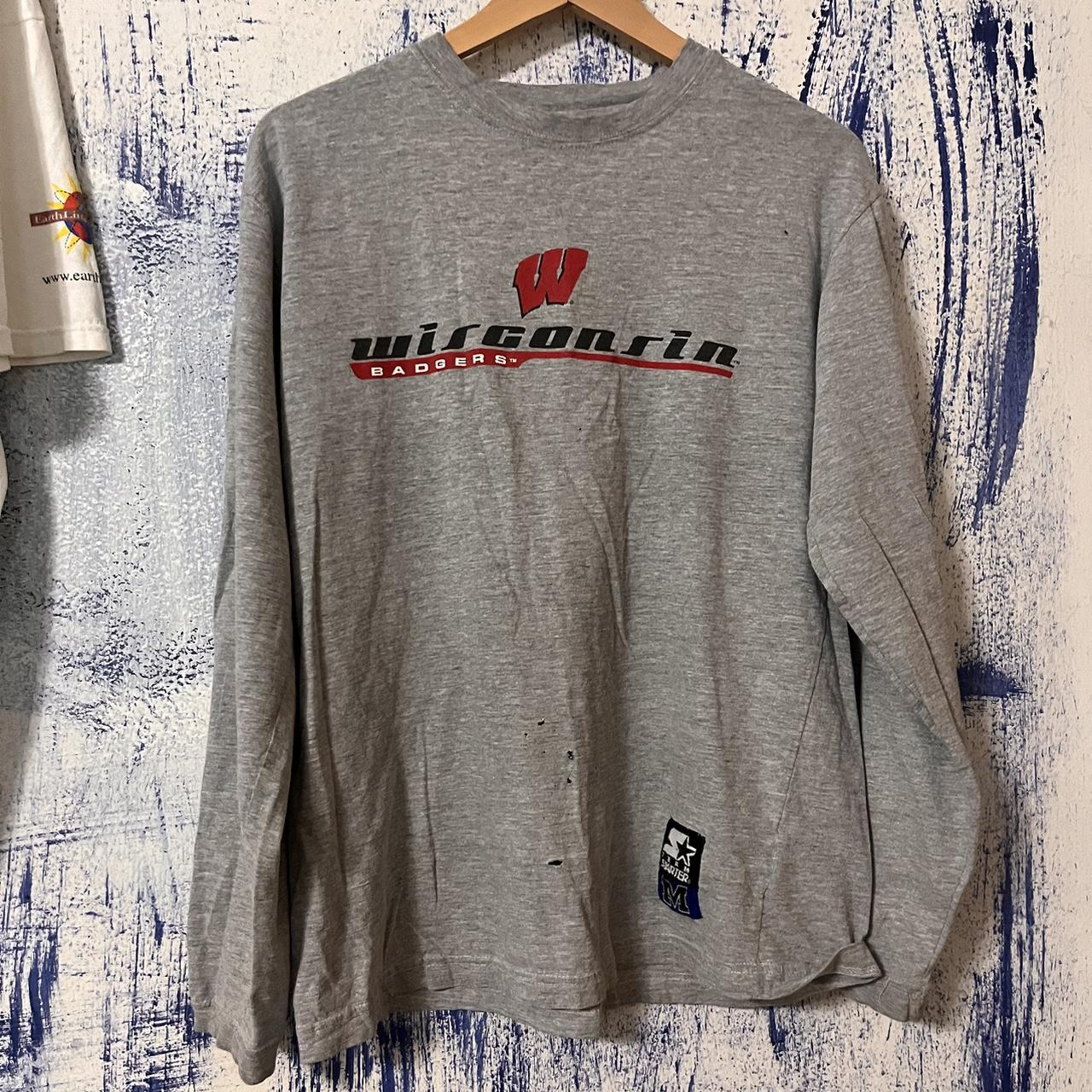 Vintage grey Wisconsin starter tee Condition is... - Depop