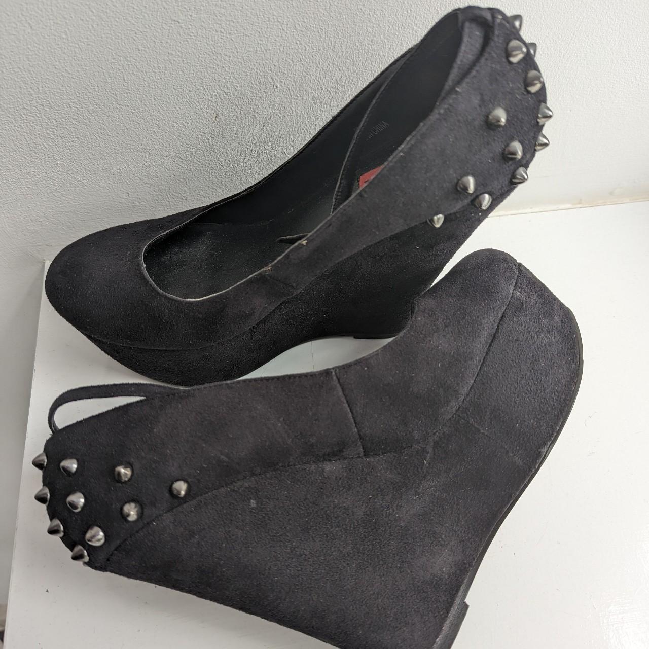 Black Platform Studded Wedges, Studs Shoes Size 6,... - Depop