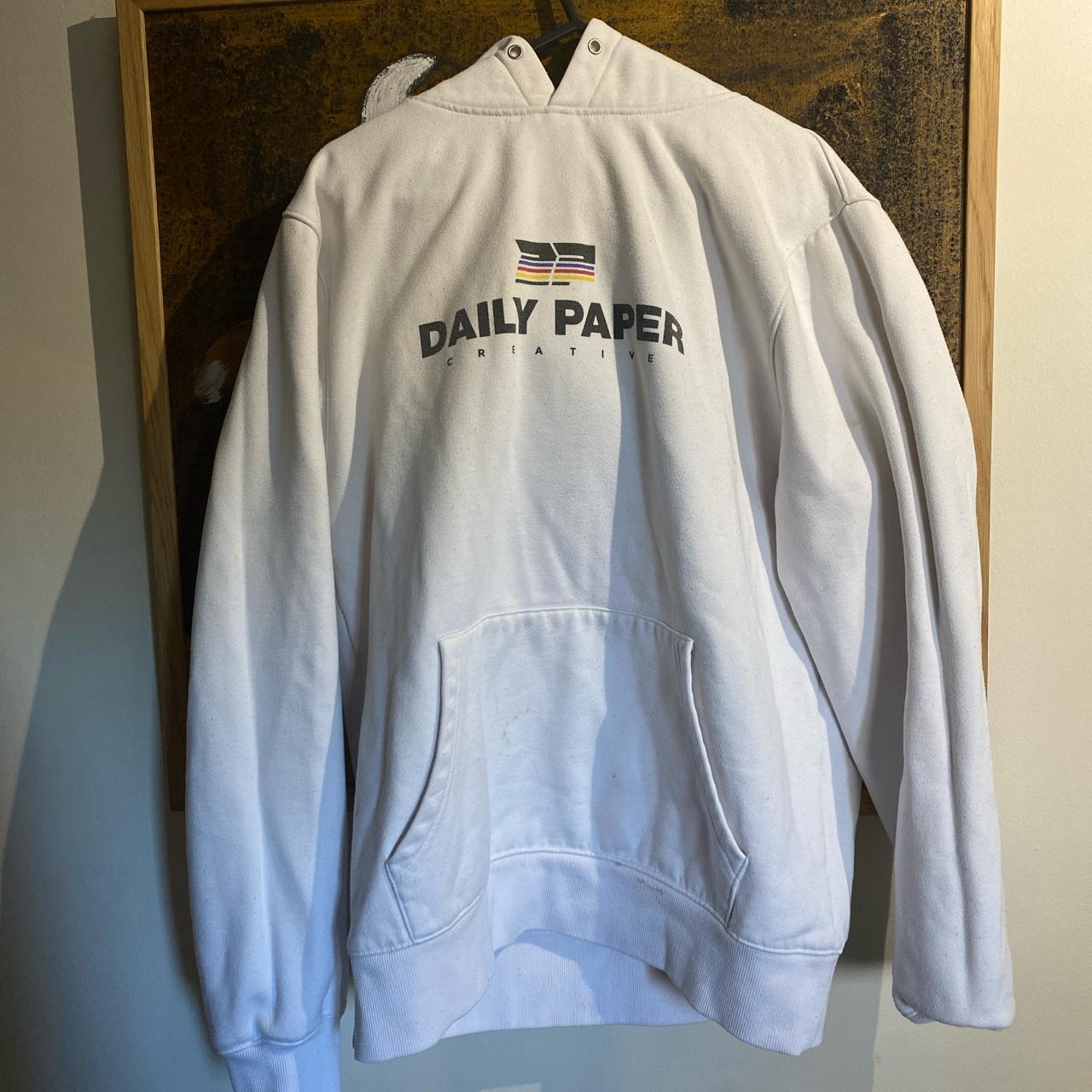 White daily paper hoodie small stain on pocket Uk... - Depop
