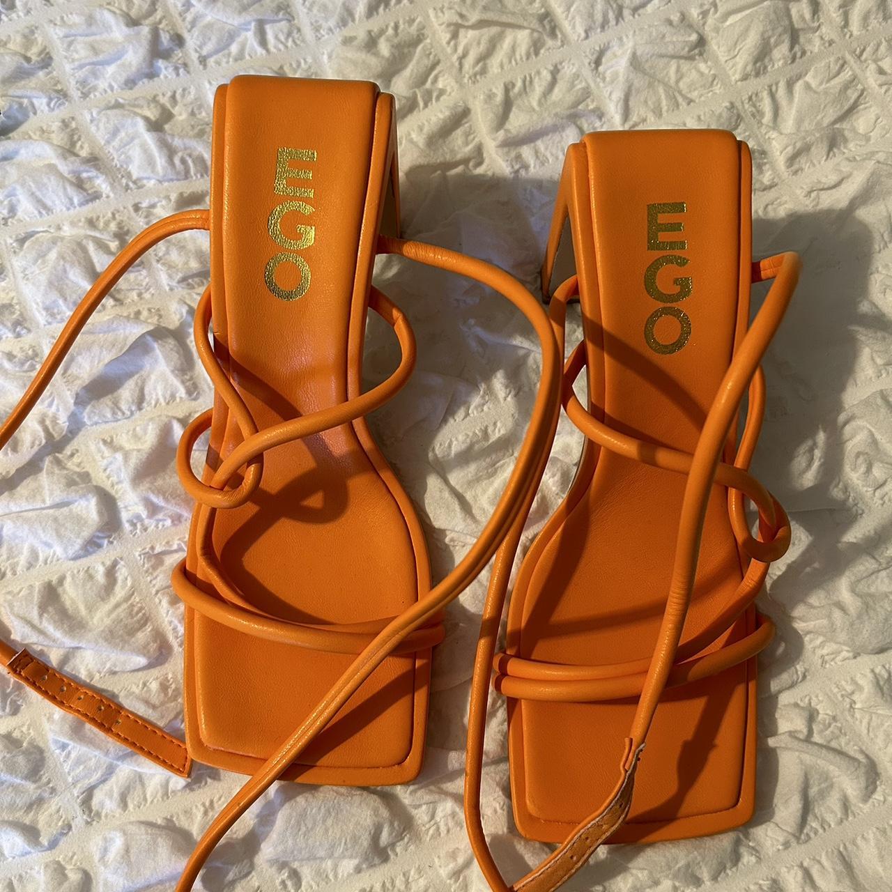 Ego Orange Tie Up Heels🍊 Brand new without original... - Depop