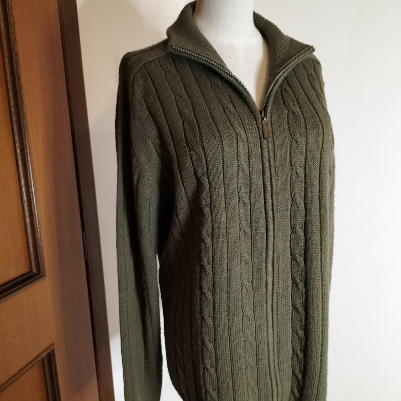 Pullover con zip color cachi vintage Pullover a... - Depop