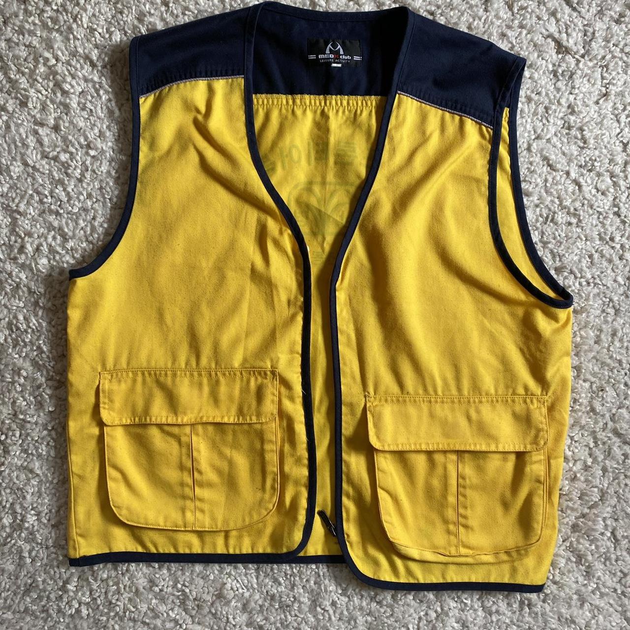 Yellow and Navy Chinese Brand MedX Utility Vest /... - Depop