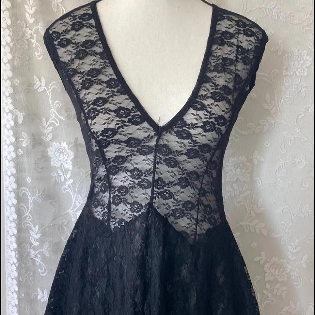 gorgeous asymmetrical sheer lace maxi dress... - Depop