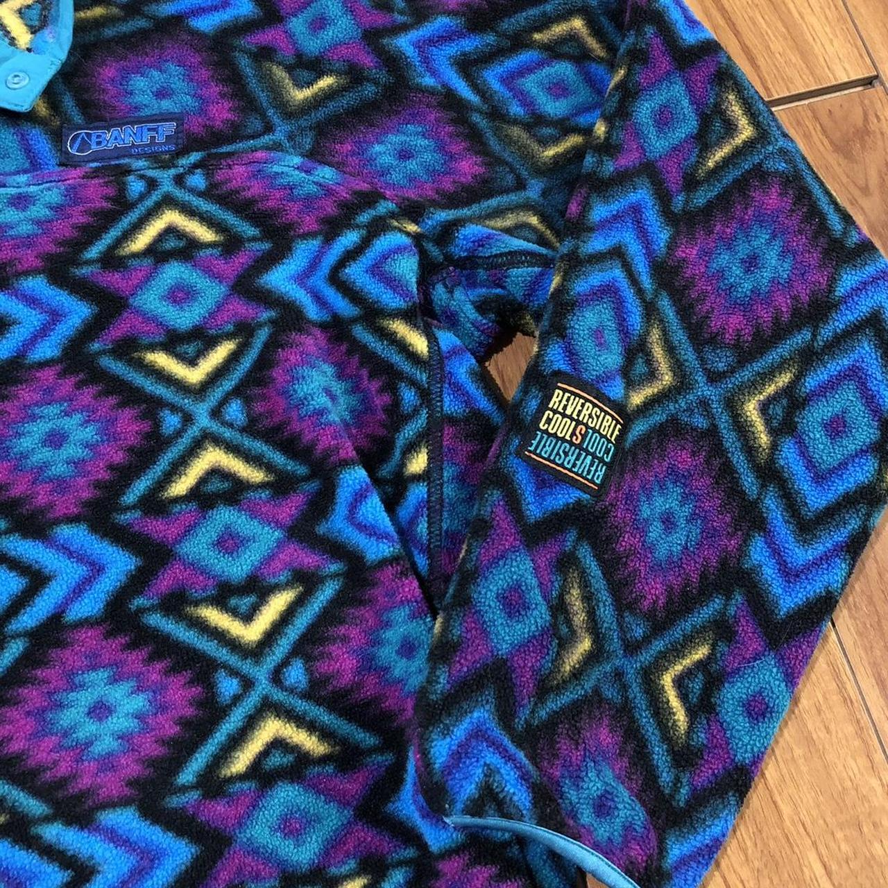 Vintage Aztec Fleece vintage 90s fleece sweater... - Depop