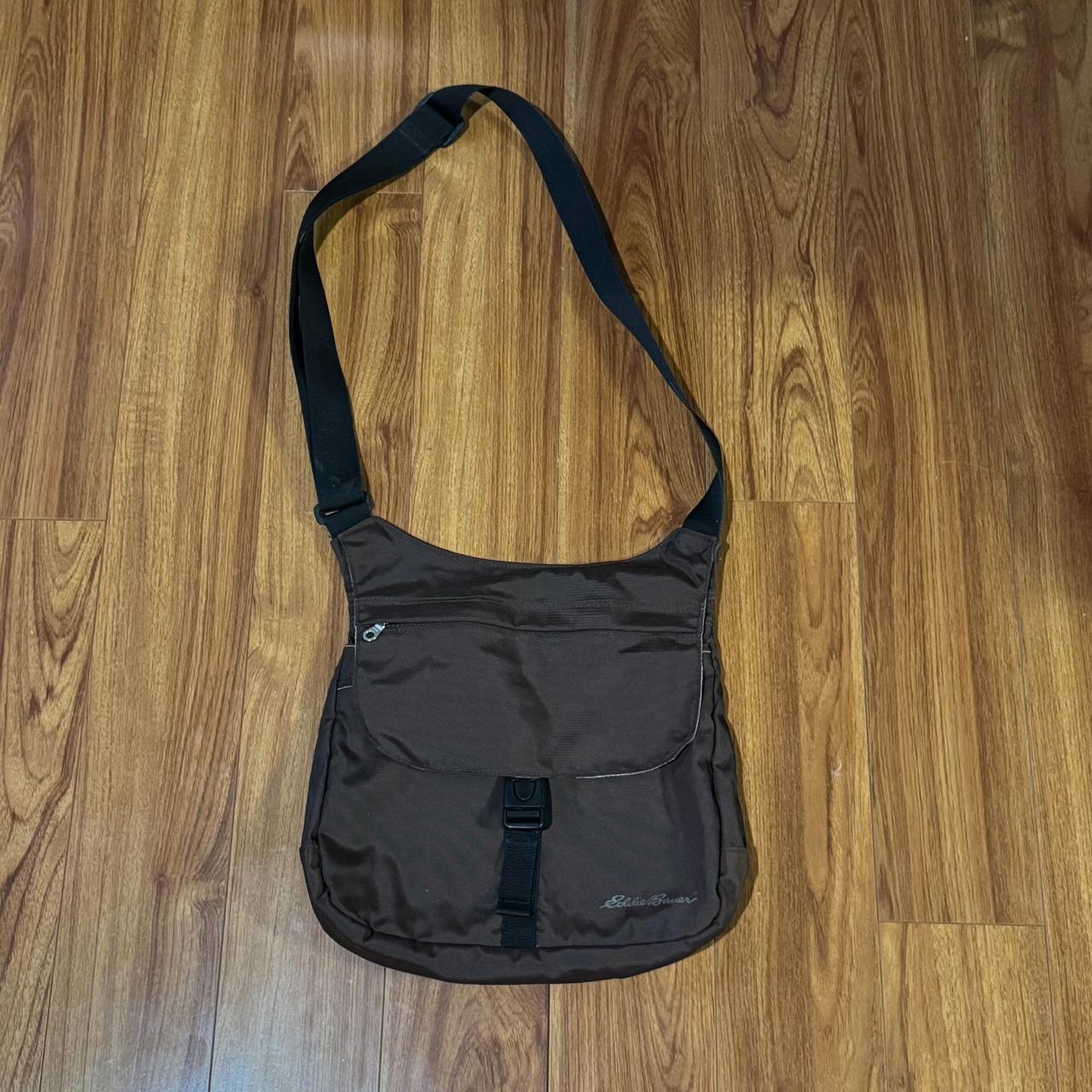 Eddie Bauer Bag Brown crossbody messenger bag by... | Depop