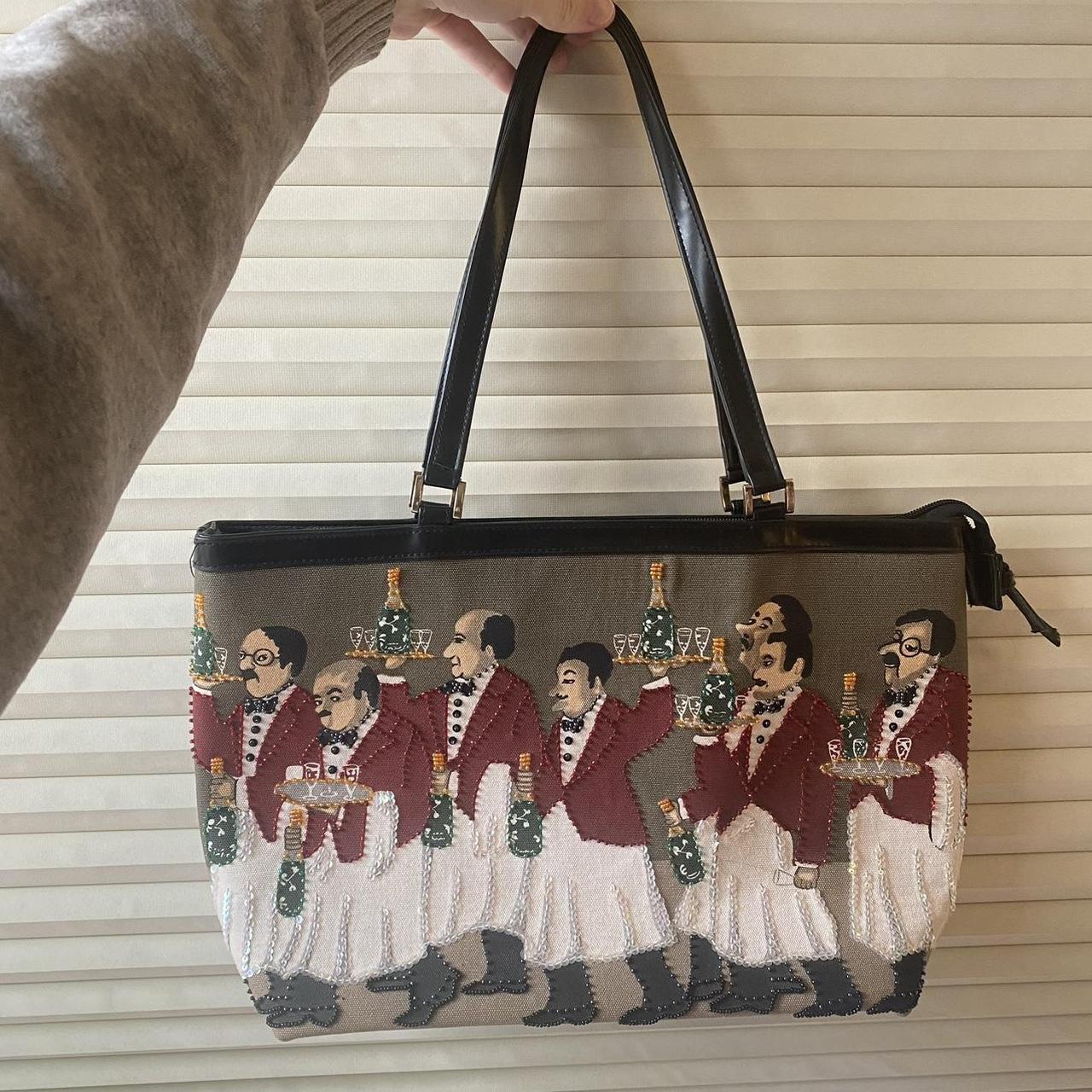 large purse with Guy Buffet painting graphic -... - Depop