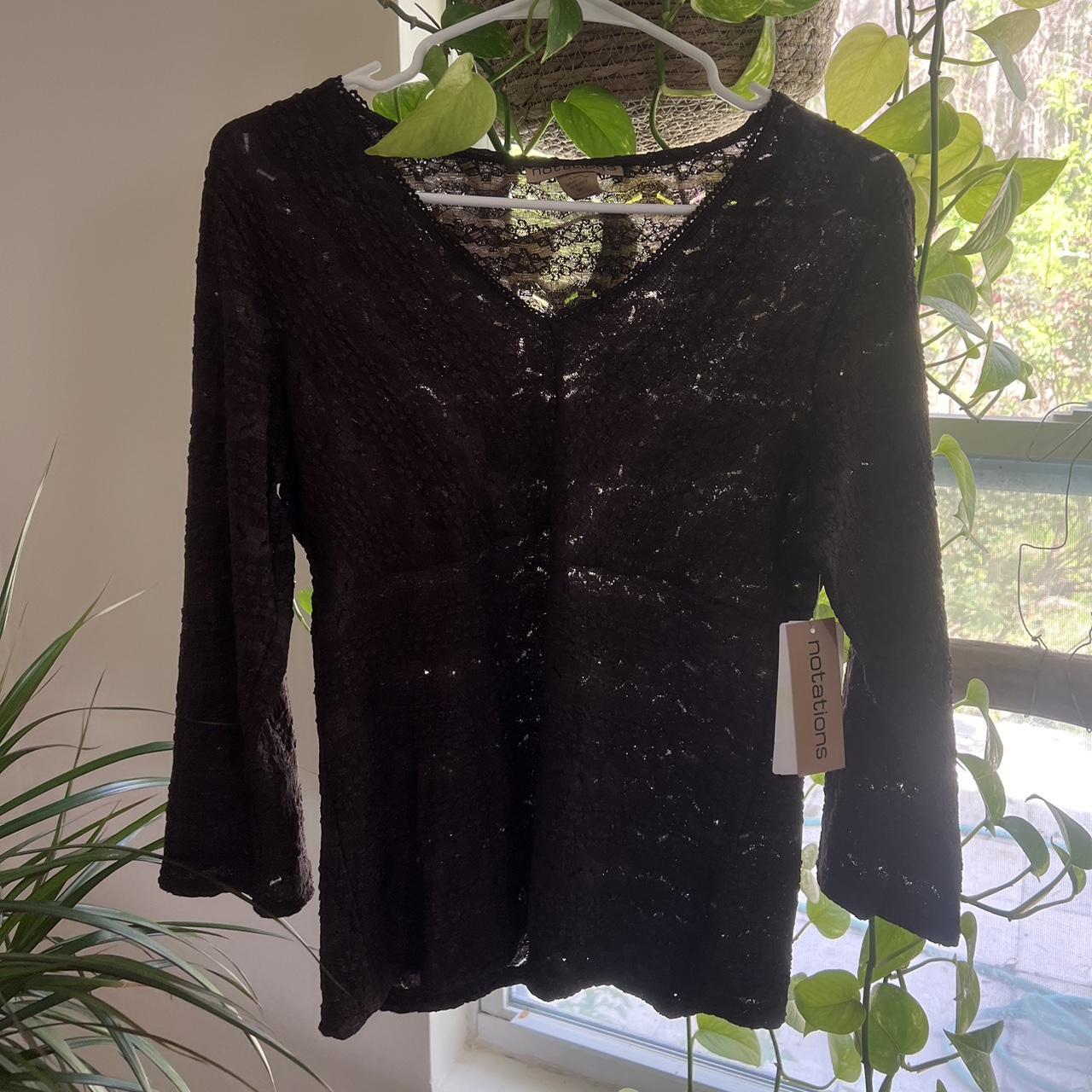 See through crocheted half sleeve top from the early... - Depop