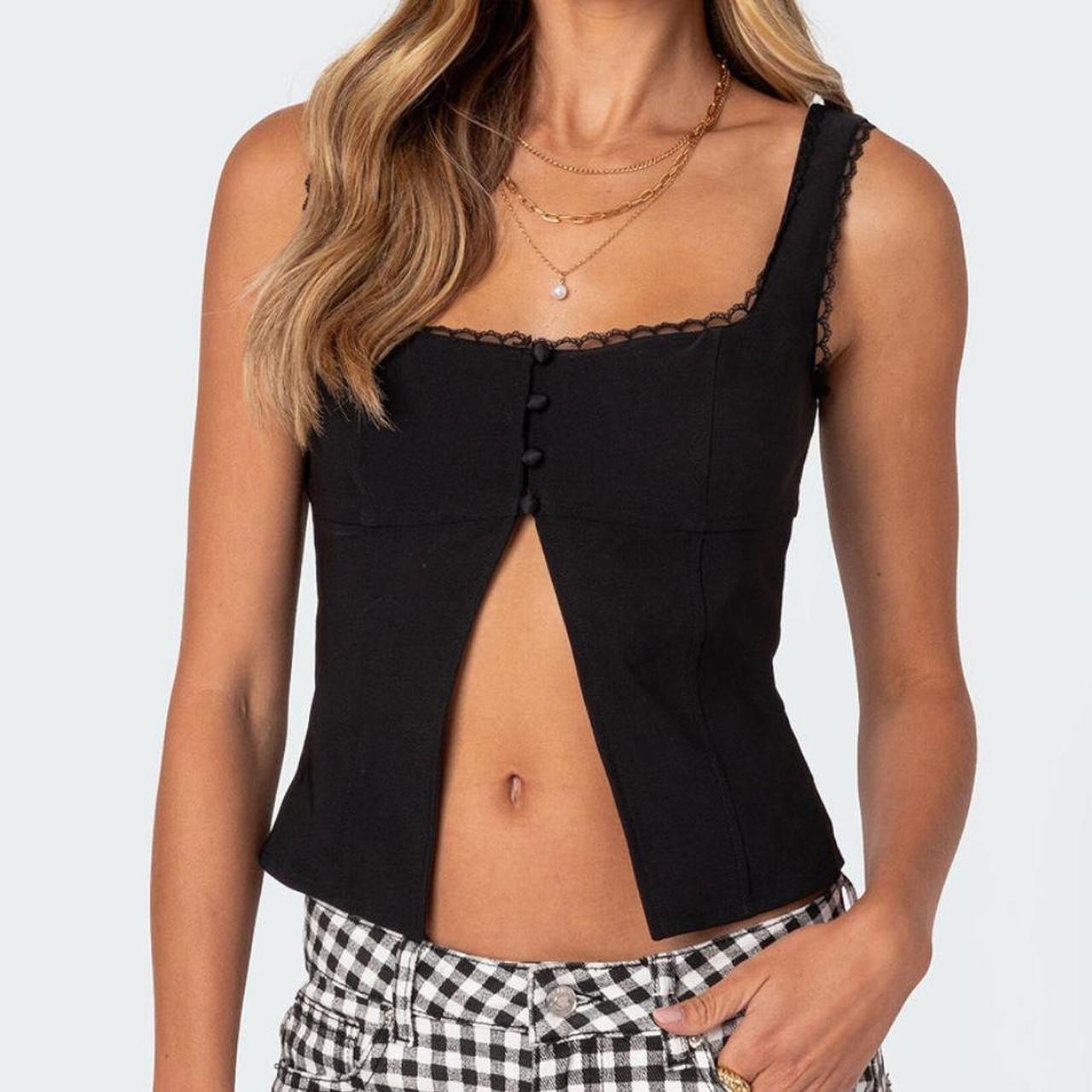 Edikted split front tailored top nwt Sending this... - Depop