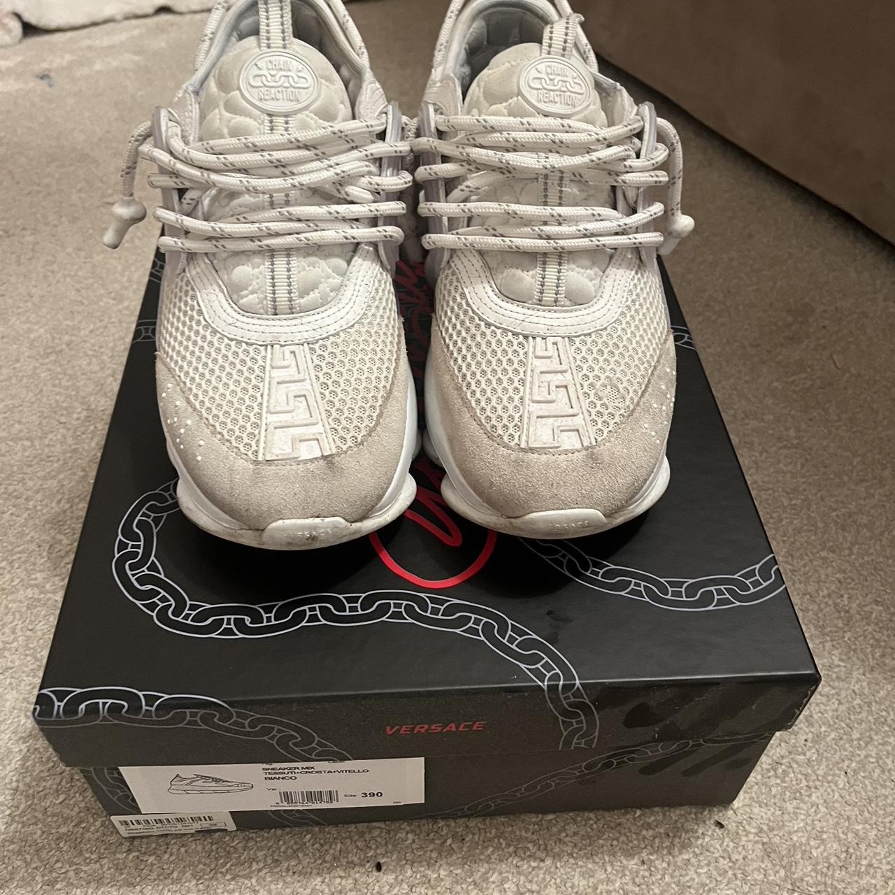 Versace chain reaction white Size 39 UK 6 Worn... - Depop