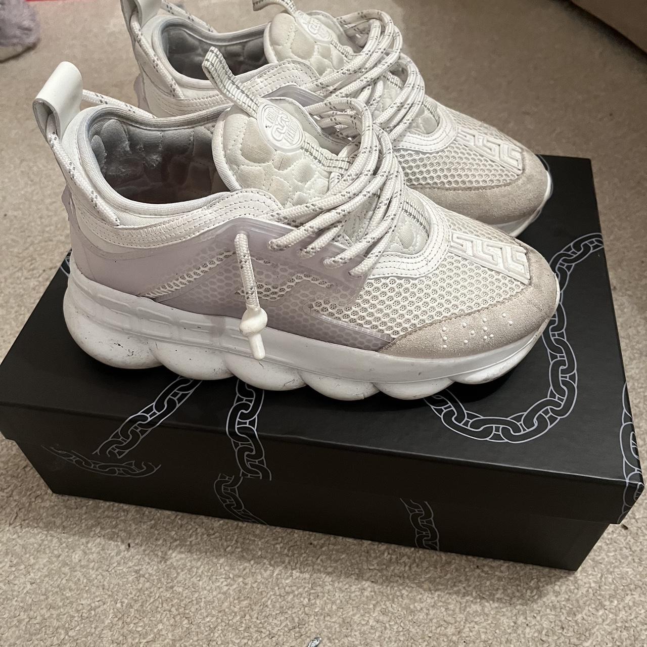 Versace chain reaction white Size 39 UK 6 Worn... - Depop