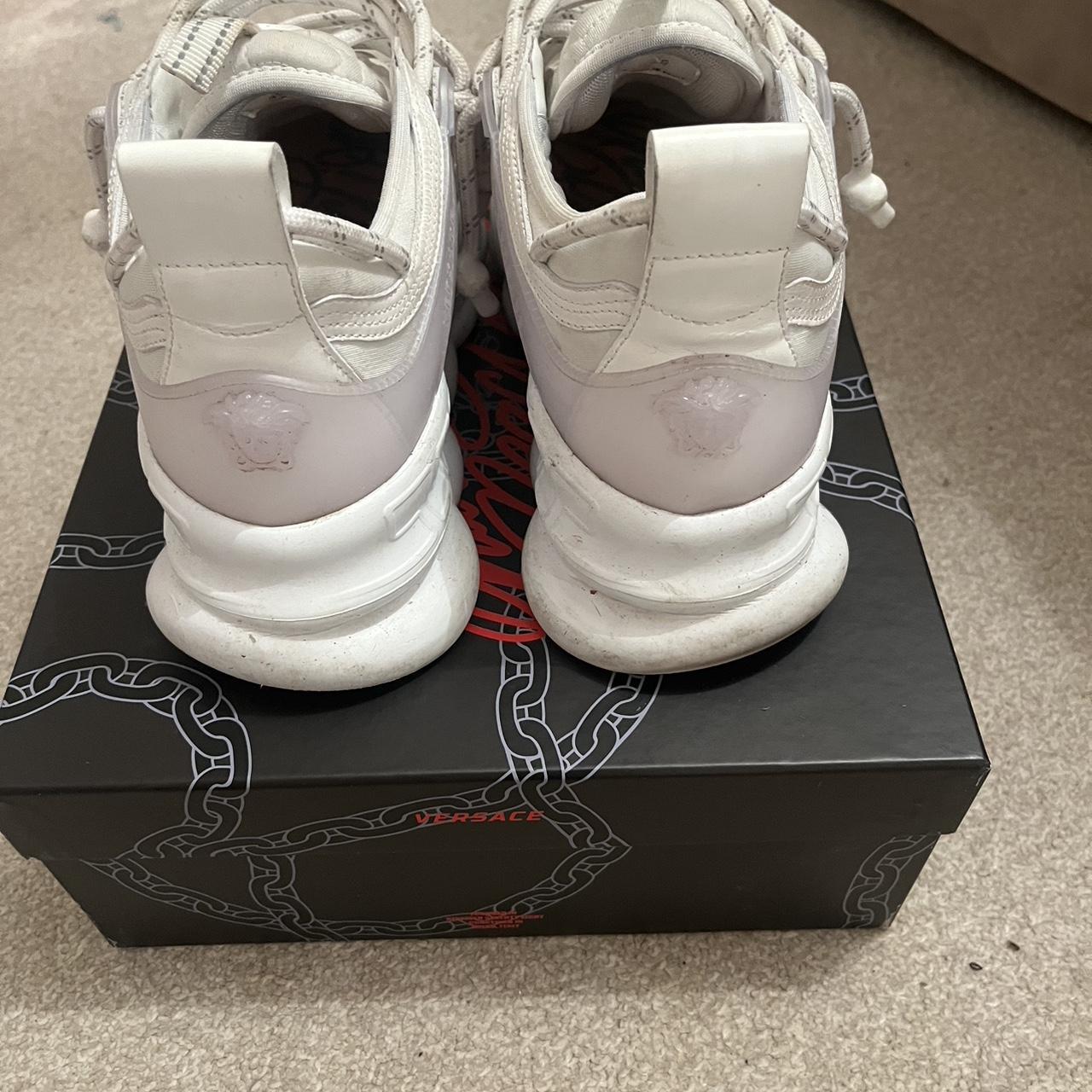 Versace chain reaction white Size 39 UK 6 Worn... - Depop