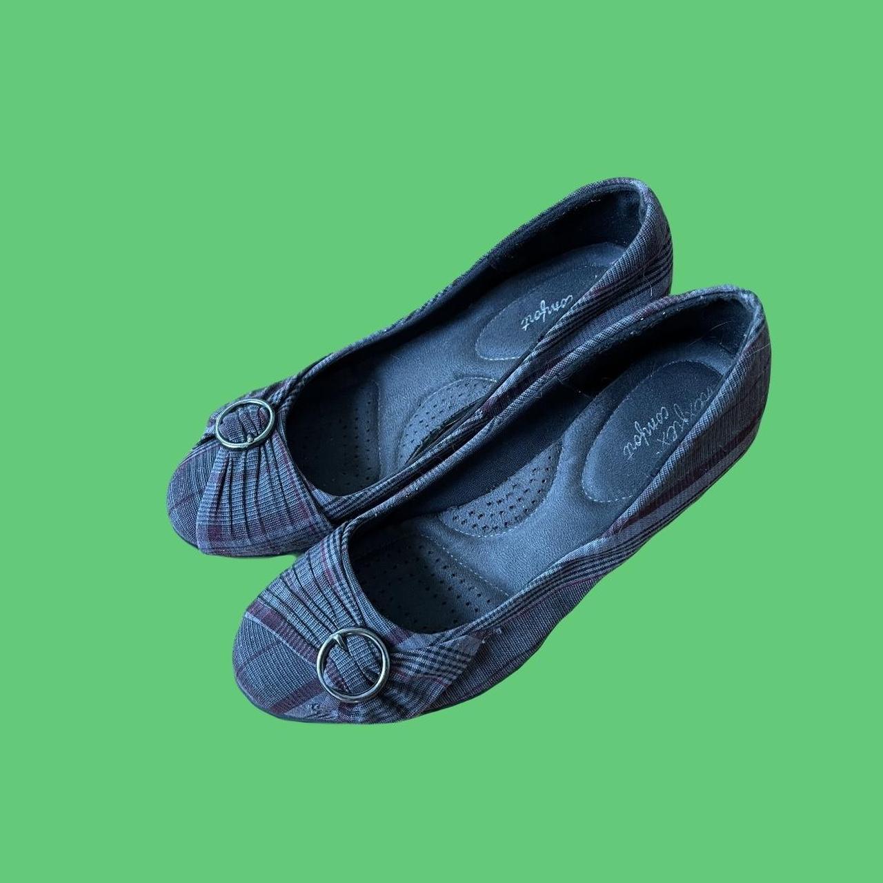 plaid ballet heels with buckle detail #plaidshoes - Depop
