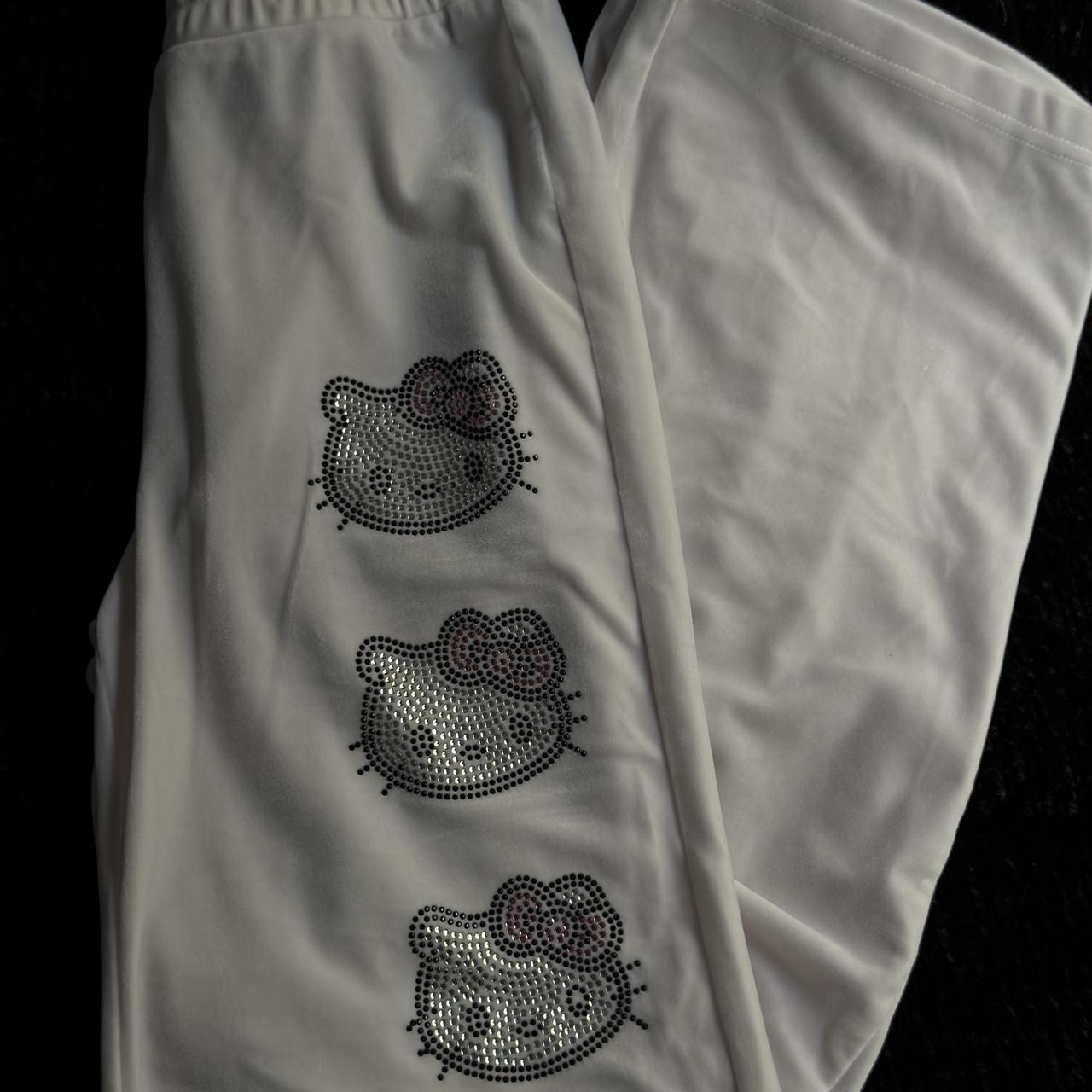 Hello kitty white really soft track pants Size S... - Depop