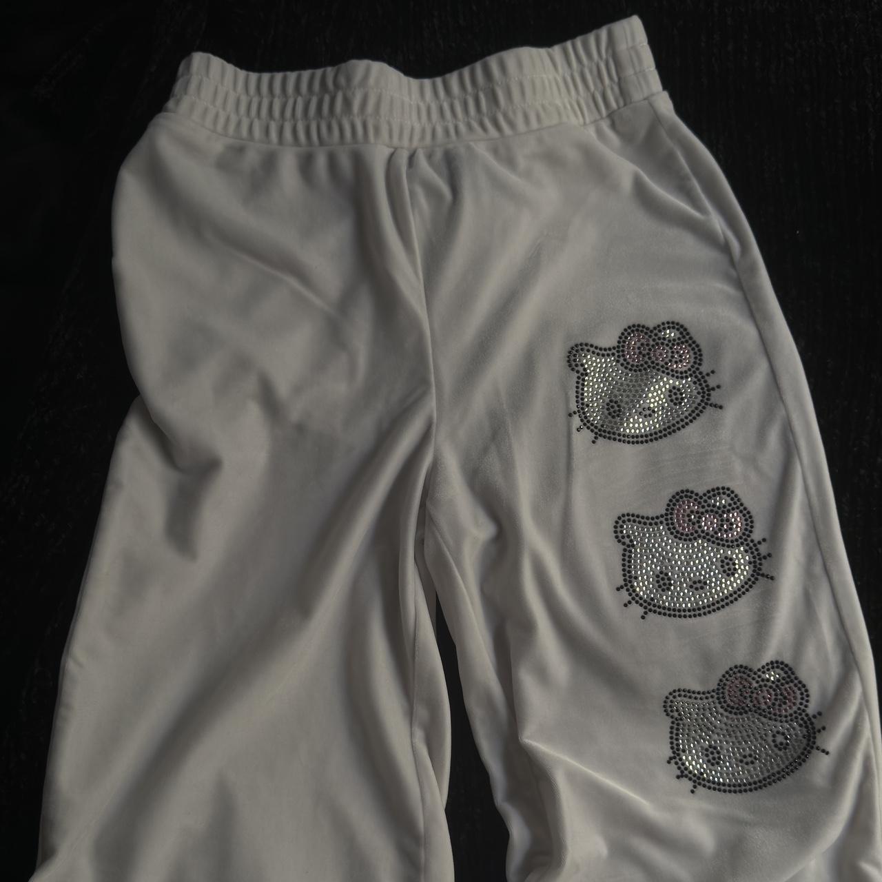 Hello kitty white really soft track pants Size S... - Depop