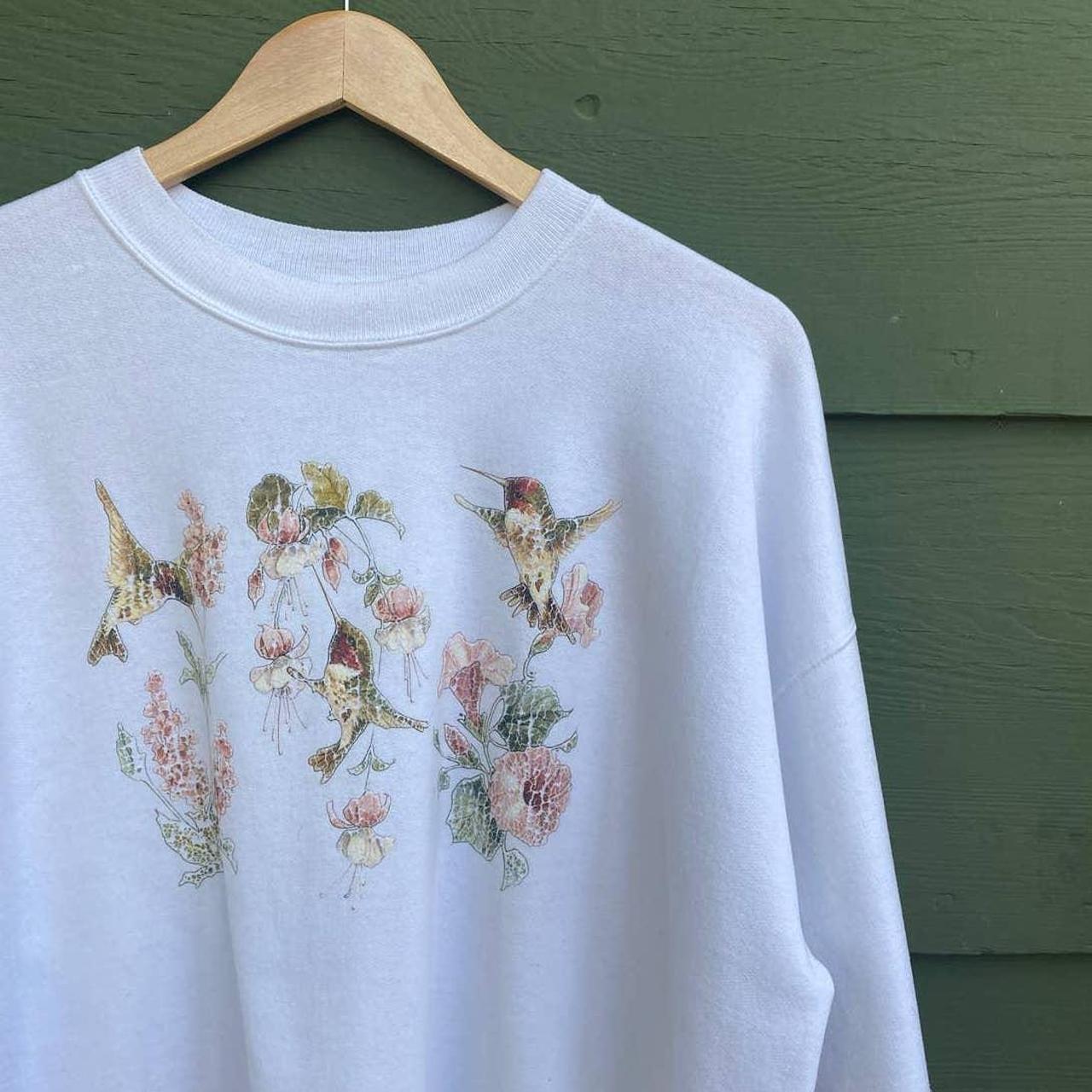 Hummingbird Sweatshirt 1980s 90s pullover crew neck... - Depop