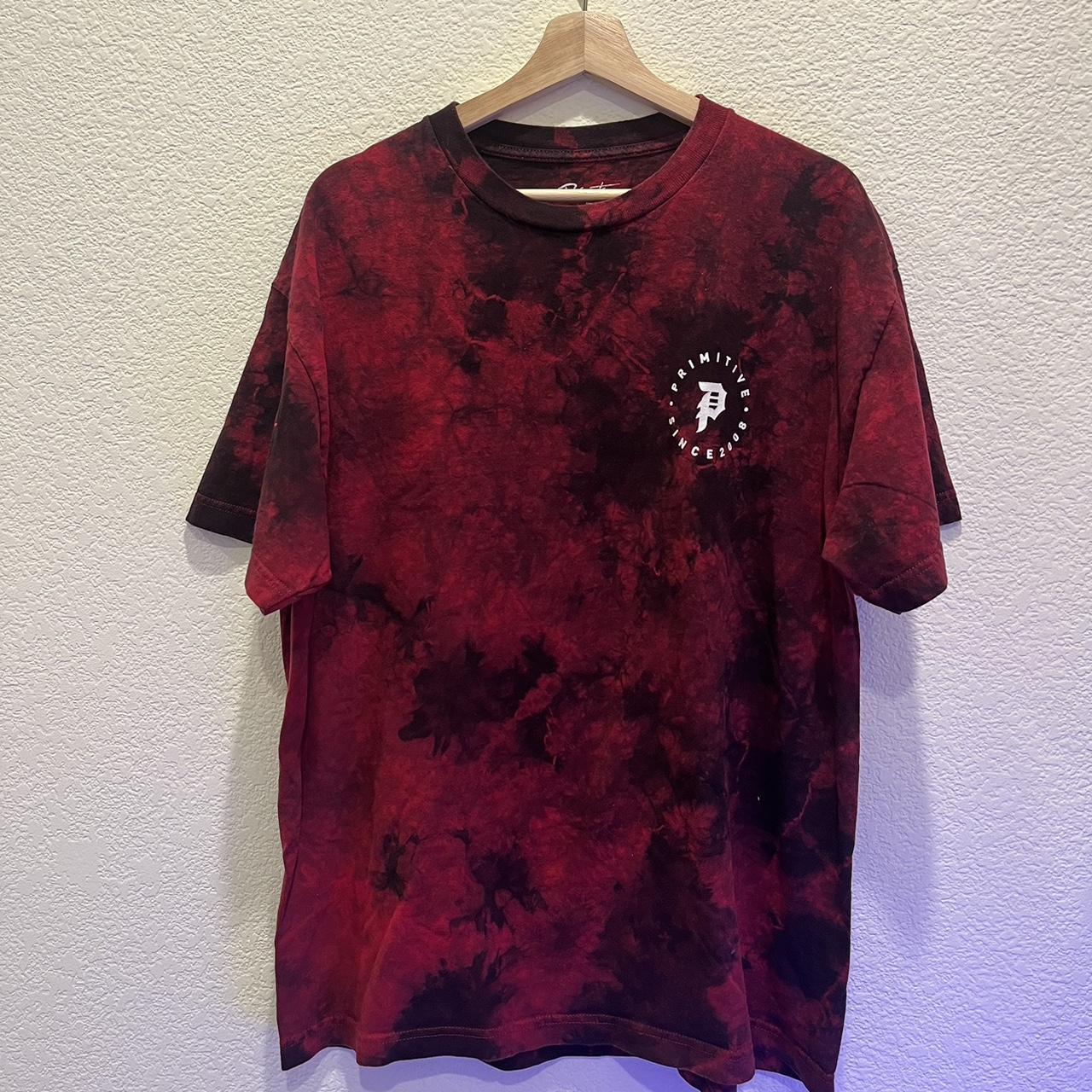 Primitive Men's Red and White T-shirt | Depop