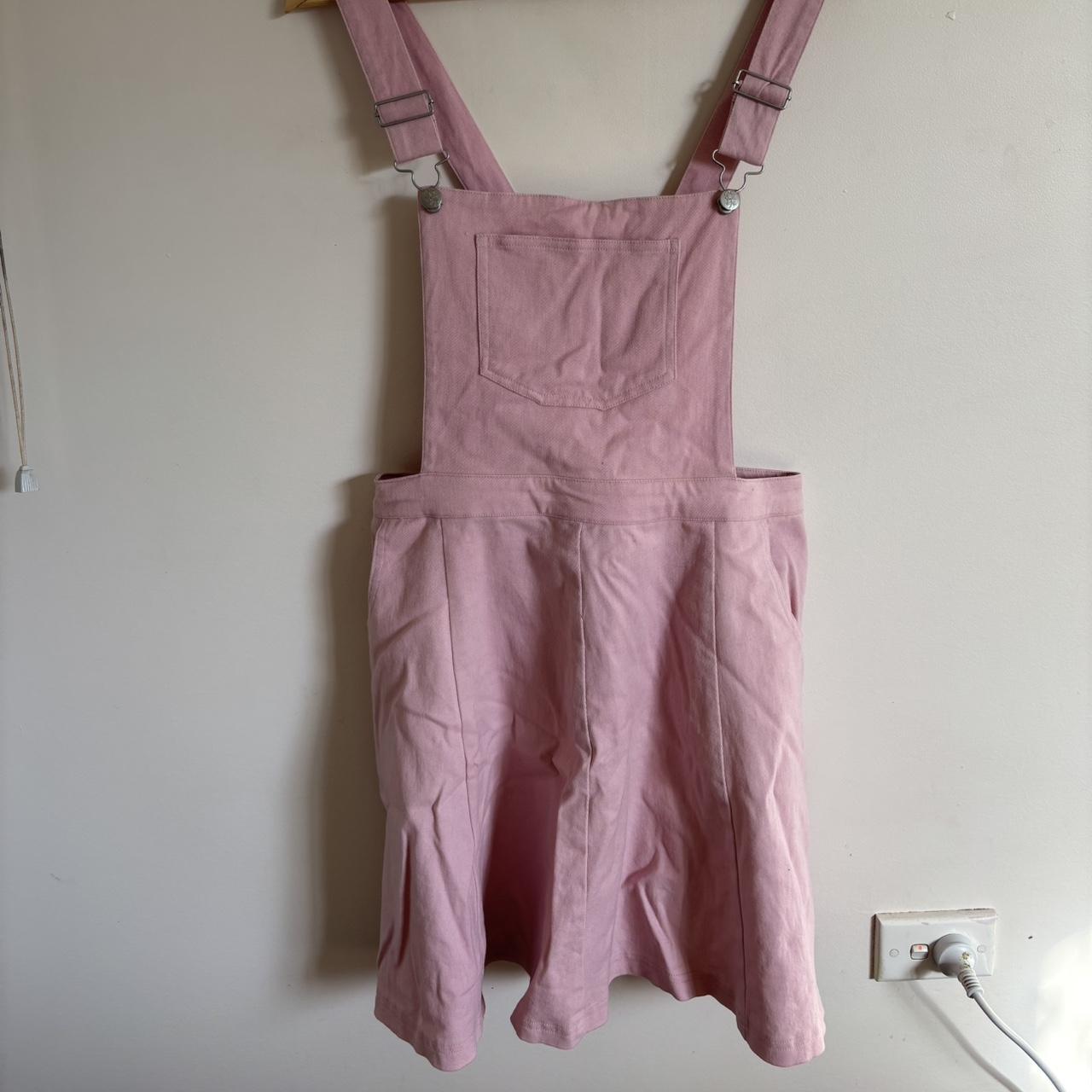 Pastel pink short pinafore from Dangerfield in great... - Depop