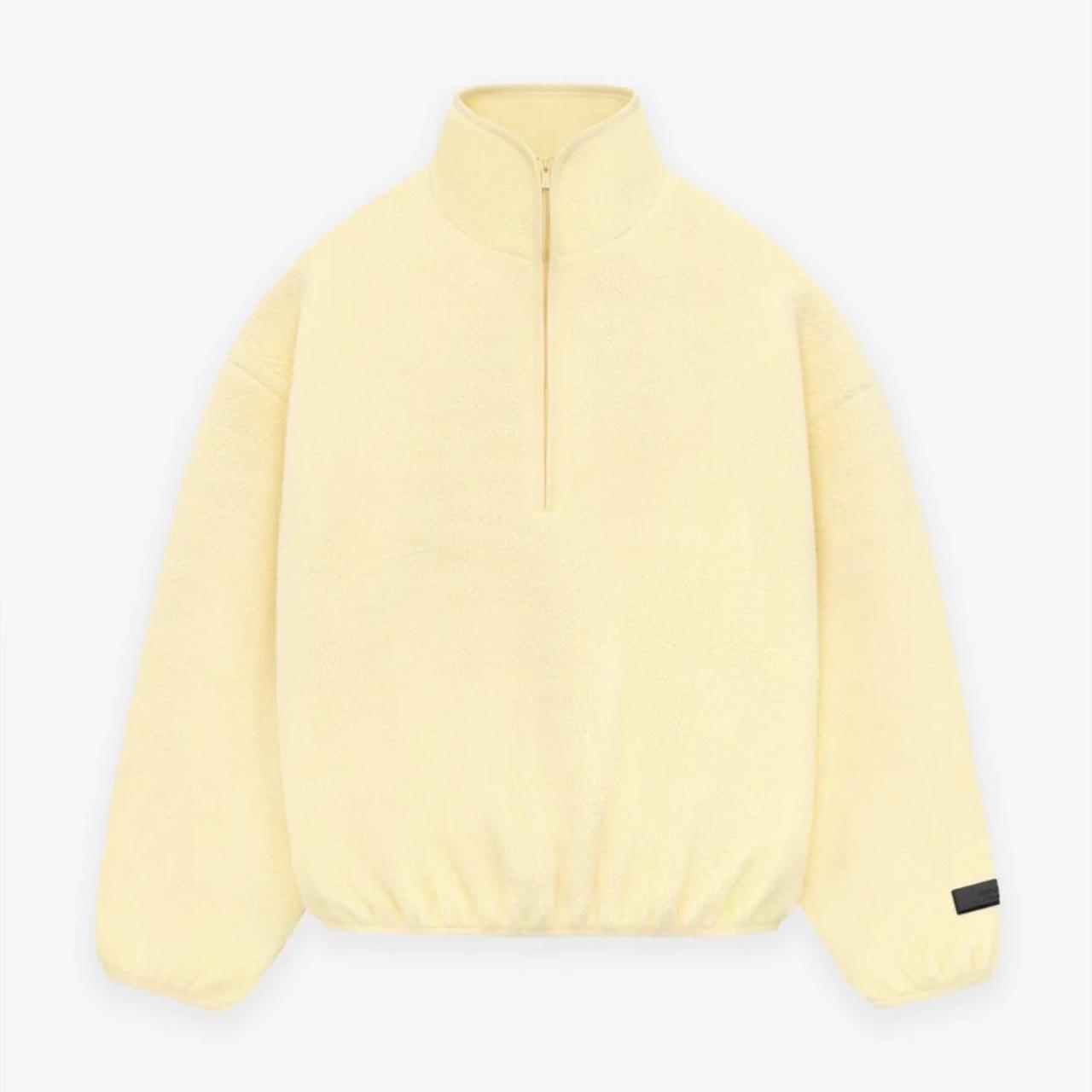 Fear of god essentials Garden yellow fleece half... - Depop