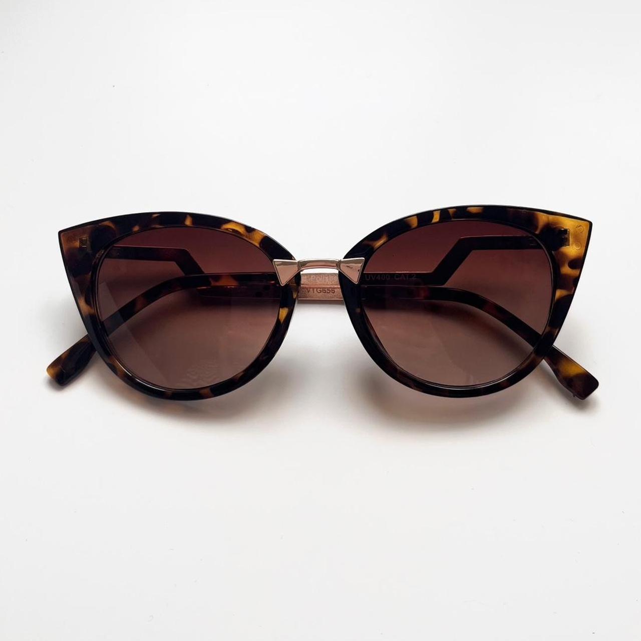 Glossy Tortoiseshell Cat Eye Sunglasses Classic cat... - Depop