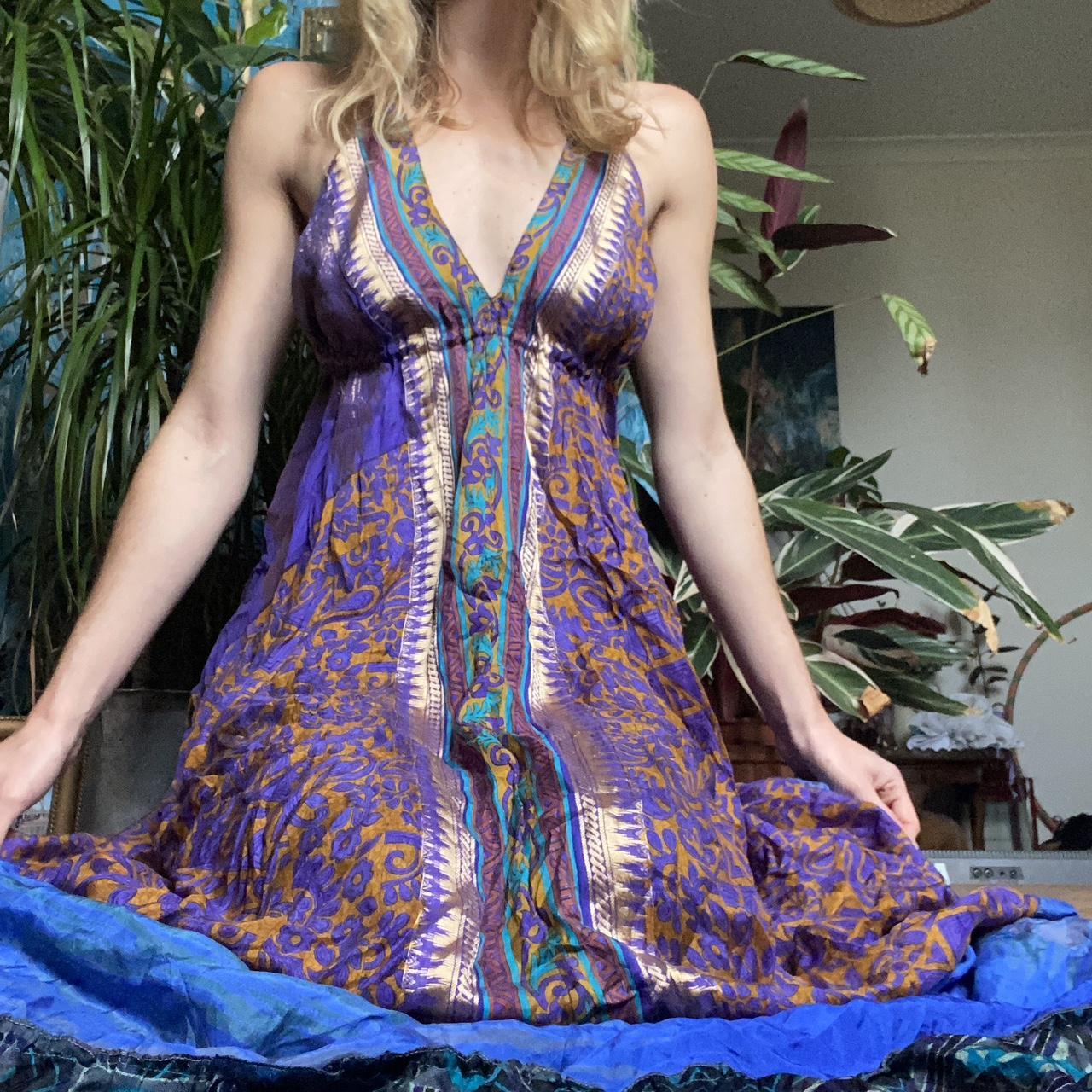 ☀️💗☀️ Stunning ONE OFF 100% silk recycled Indian sari... - Depop