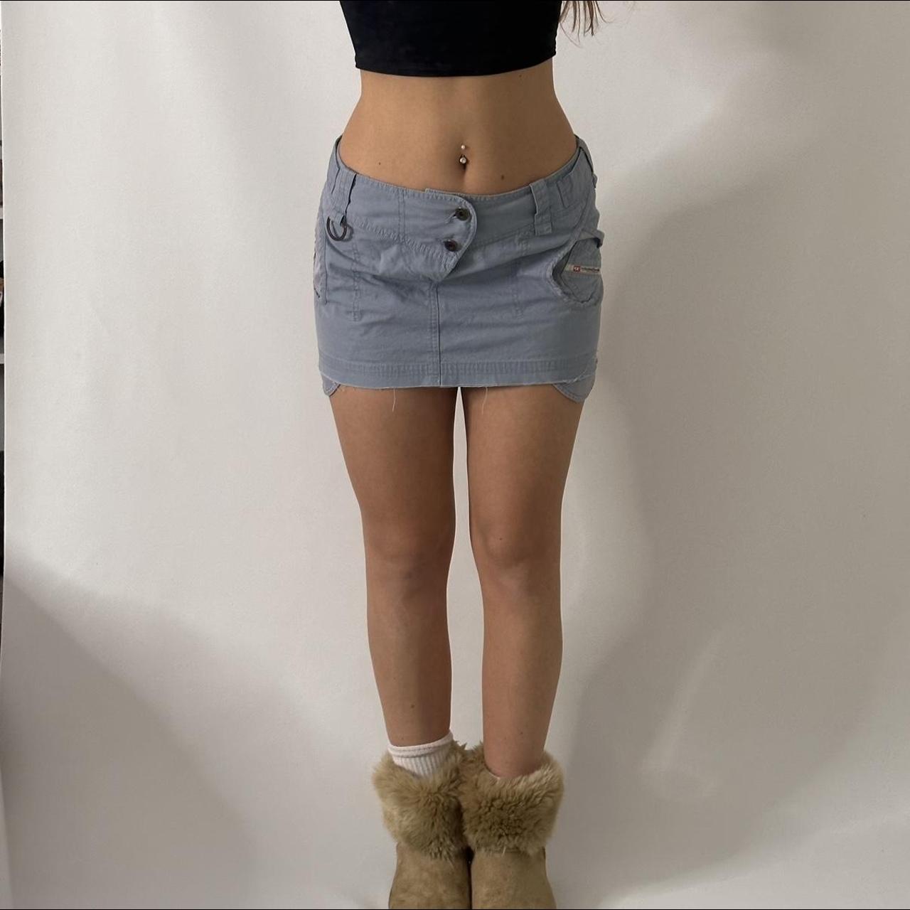 Vintage 2000’s y2k super rare Diesel baby blue cargo... - Depop