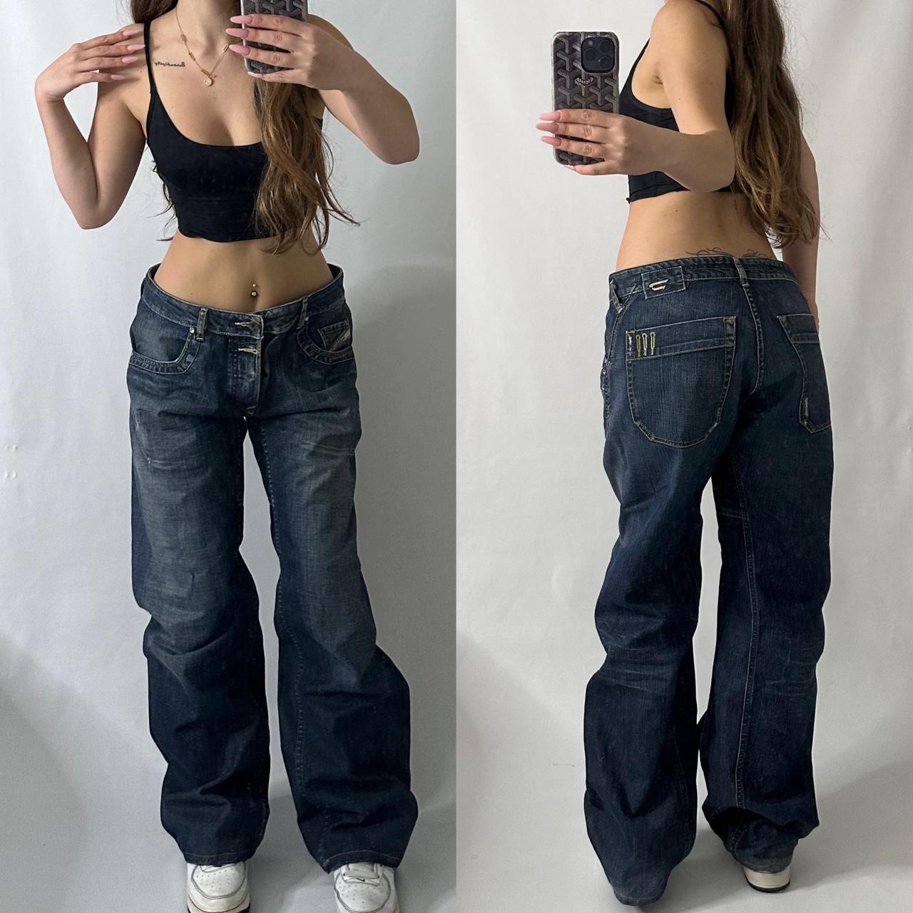 Vintage 2000’s y2k Diesel dark wash low rise... - Depop