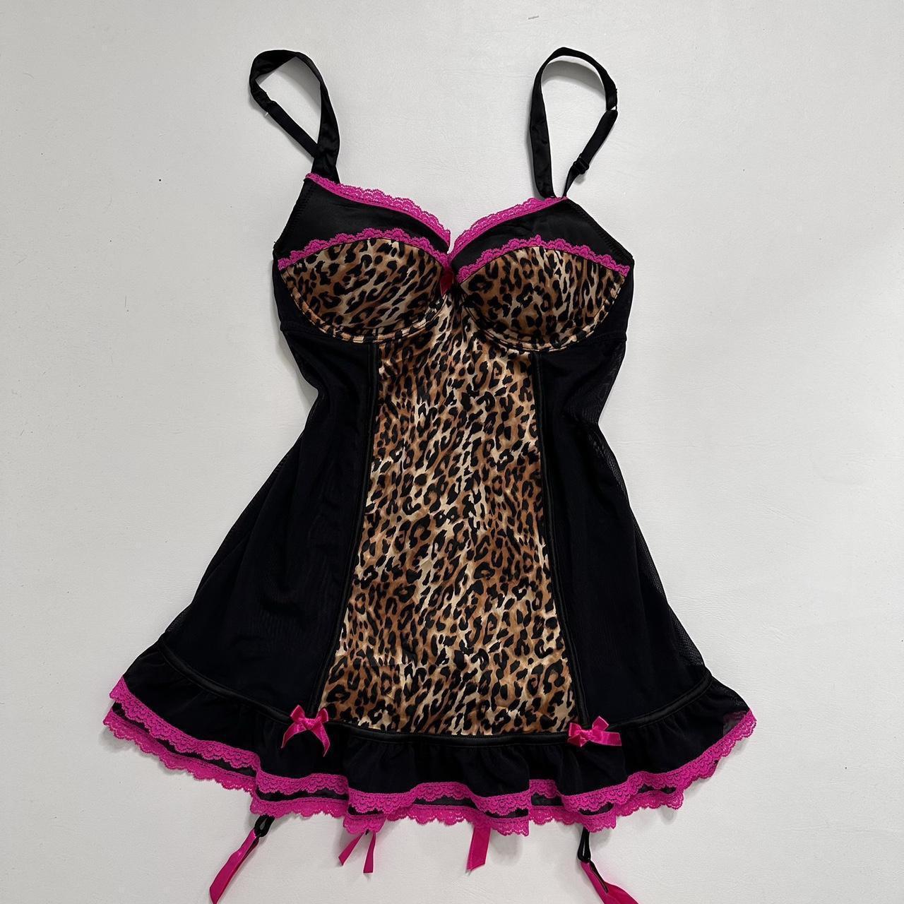 Vintage 2000’s y2k La Senza leopard print satin... - Depop