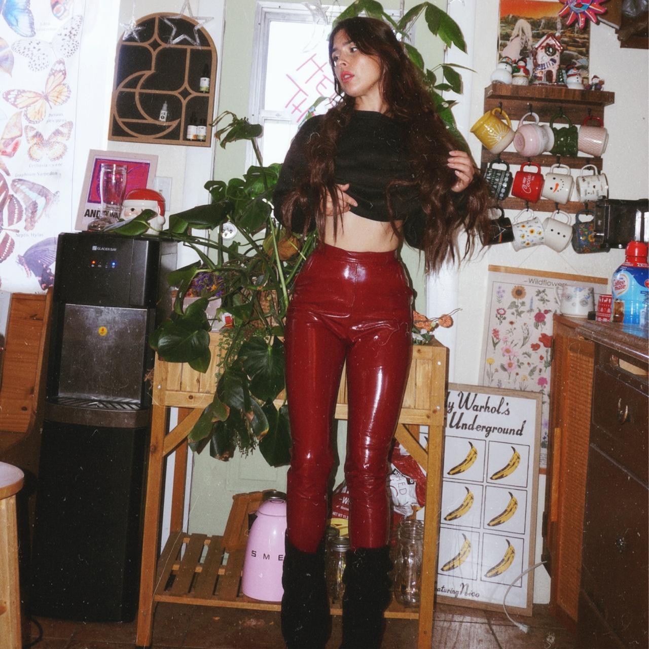 Pretty little thing red latex leggings. So cool &... - Depop