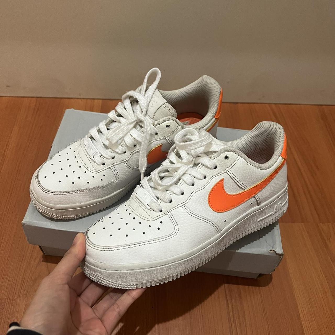 WNS Air Force orange tick 🍊 Men 5.5, EUR 36 womens... - Depop
