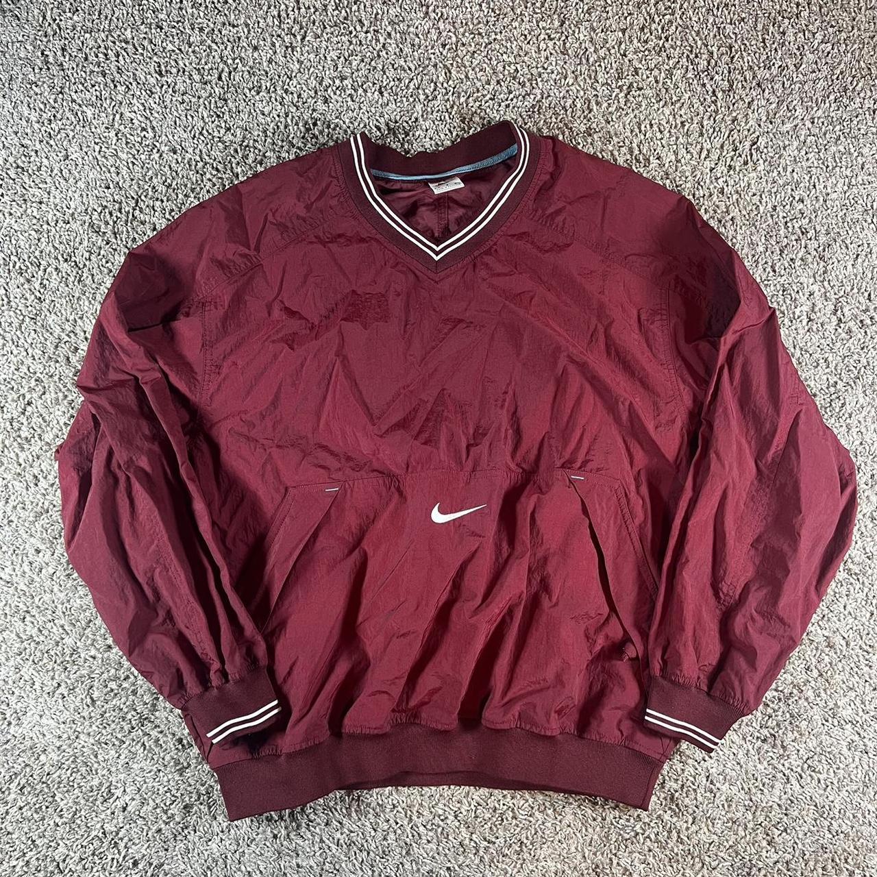Vintage Nike V Neck Pullover Nylon Windbreaker... - Depop