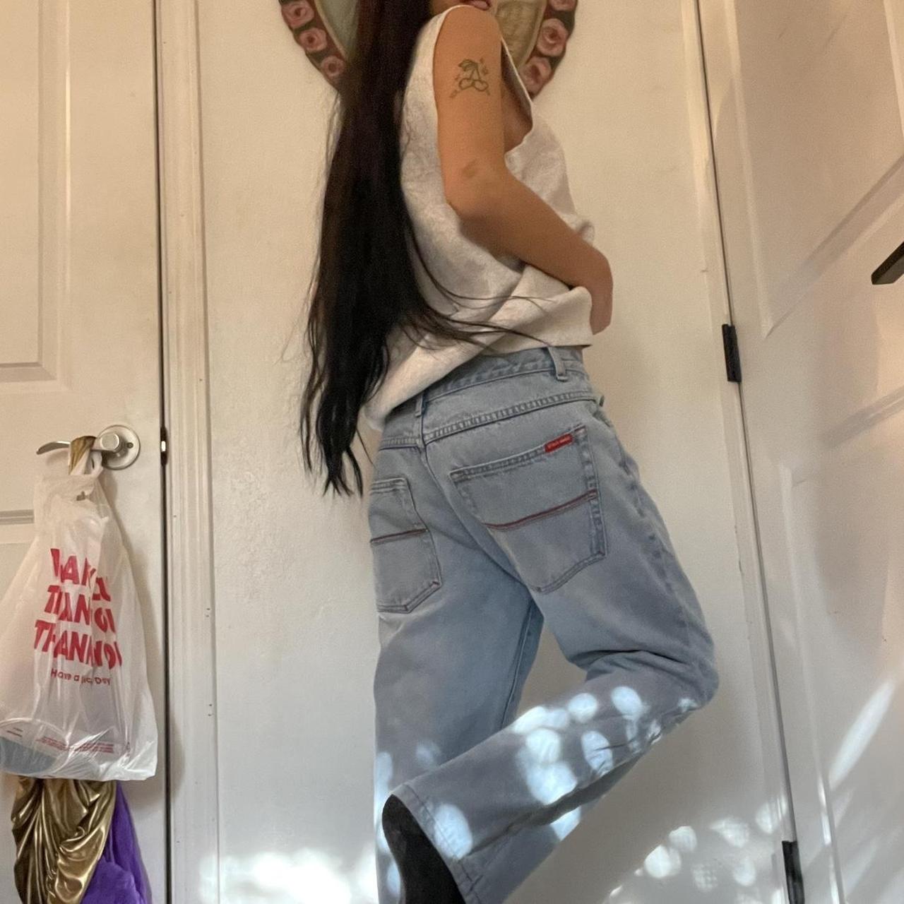 low rise jeans love the back pockets of these... - Depop