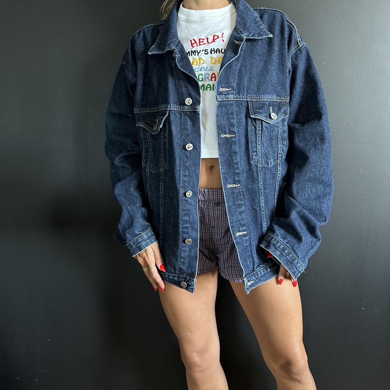 Vintage denim jacket 90s denim jacket 2000s jean... - Depop