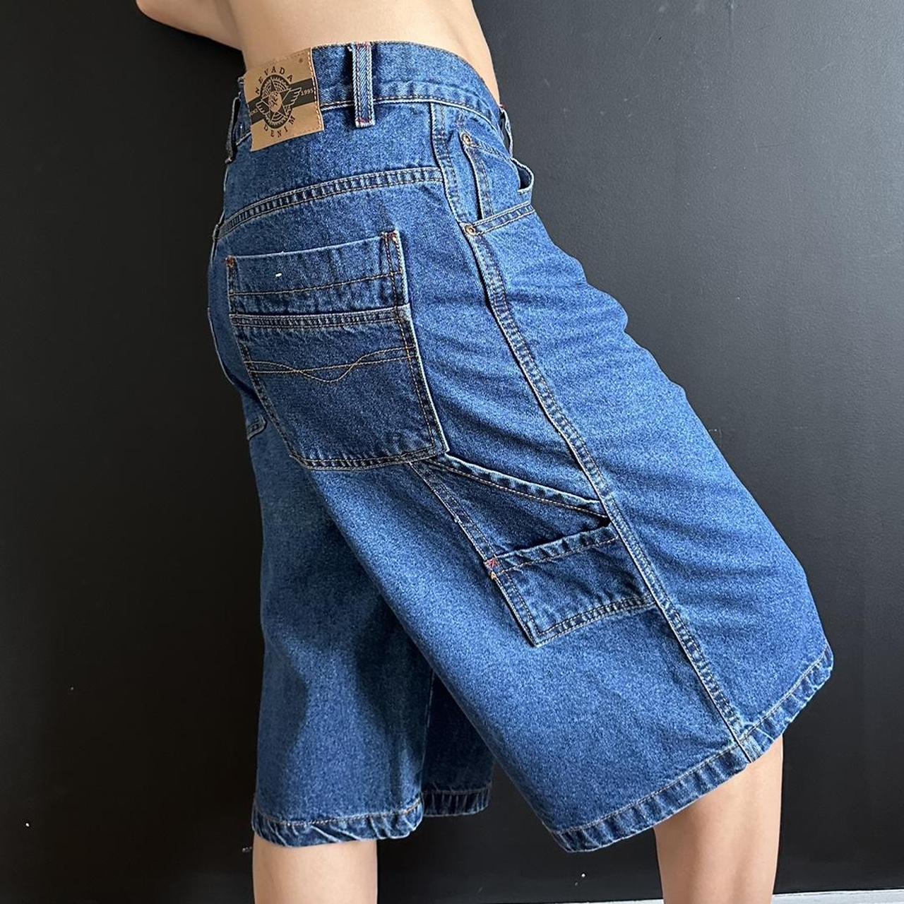 Vintage Long Denim Shorts 90s Long Line Jean Shorts Depop