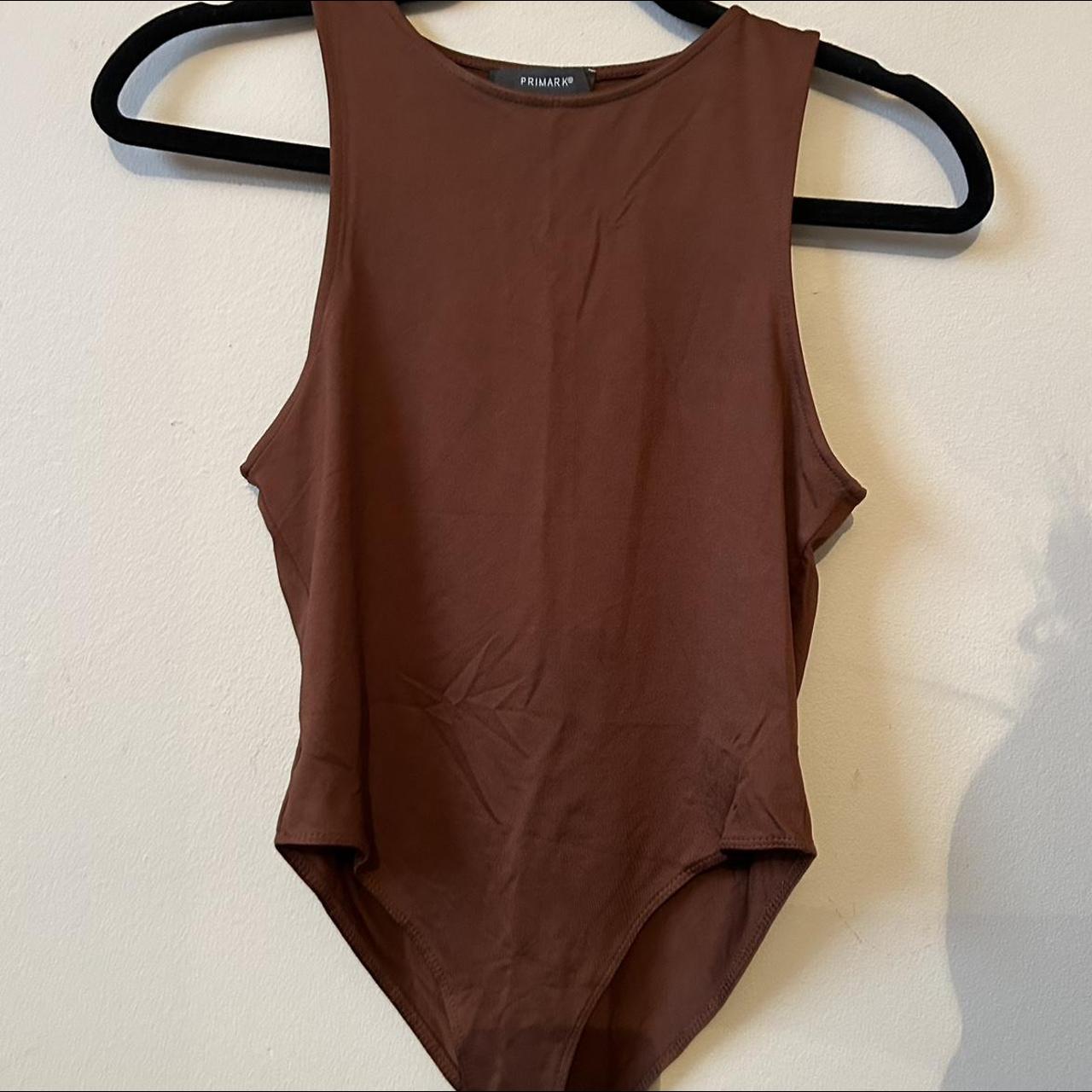 Primark brown bodysuit Size S Like new - Depop