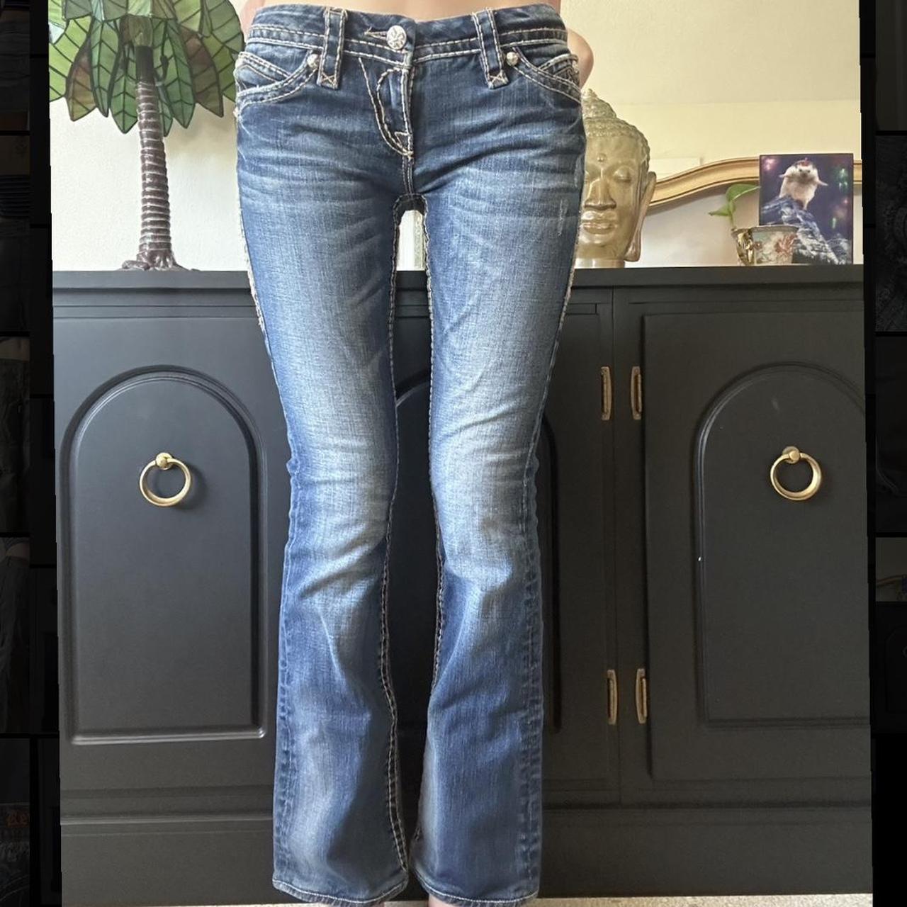 2000s low rise Rock Revival bootcut jeans with a... - Depop